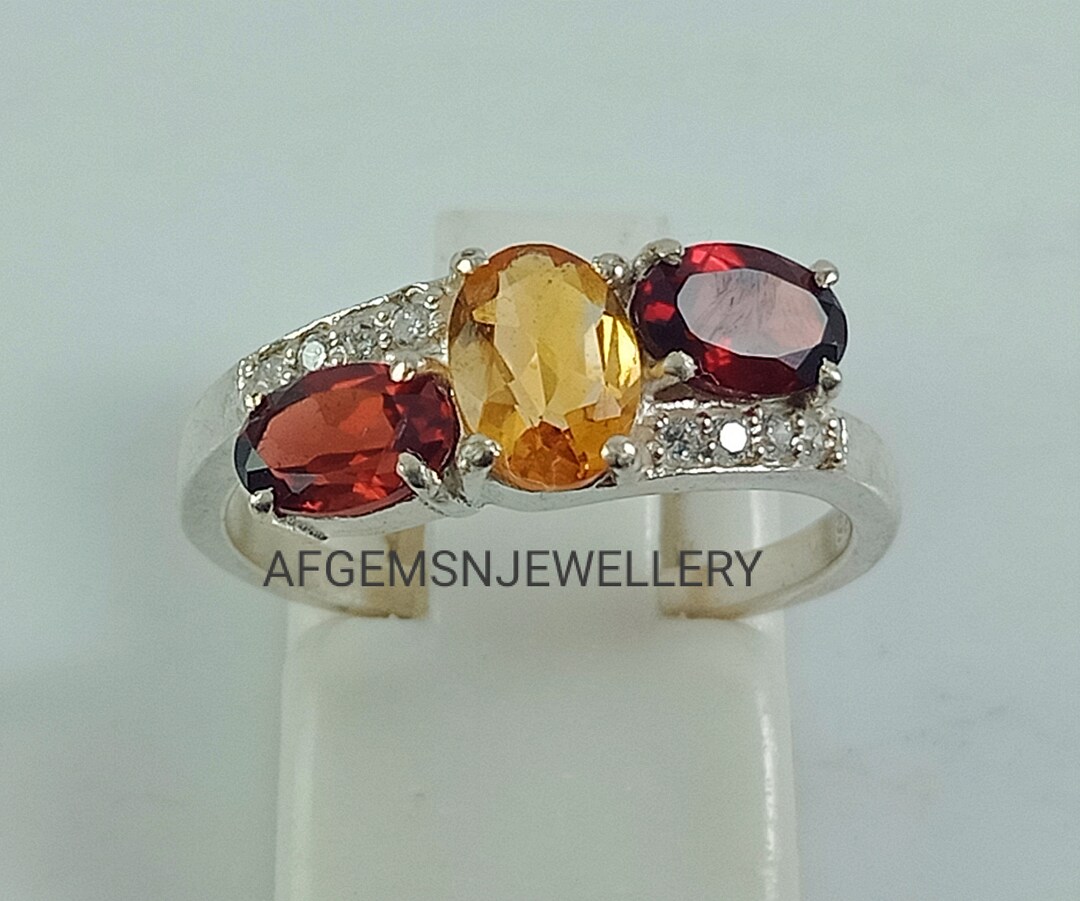 Natural Multi Stone Ring-women Multi Stone Ring-multi Jewelry Ring ...