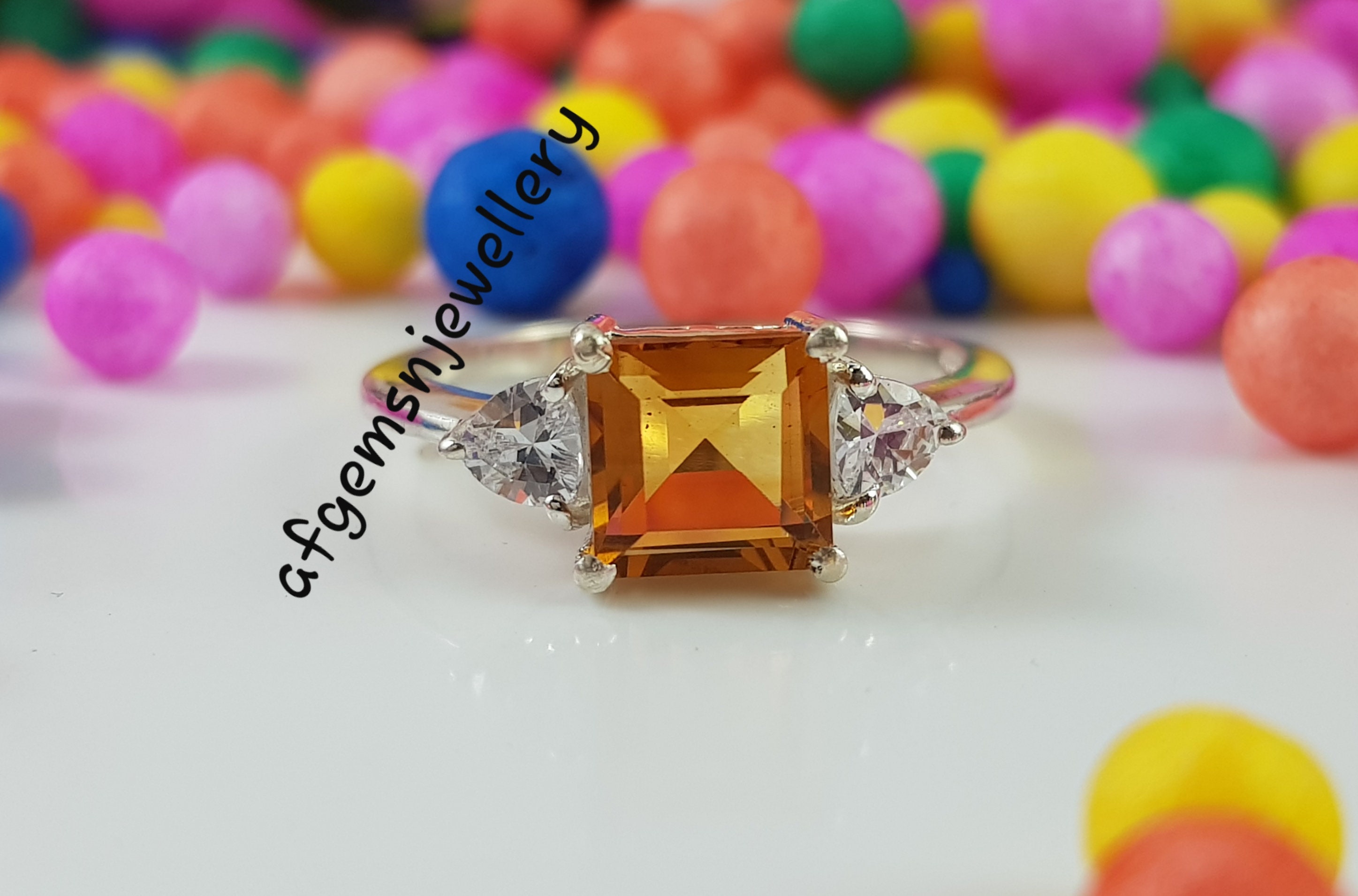 Natural Yellow Topaz Ring 925 Sterling Silver Ring Golden - Etsy