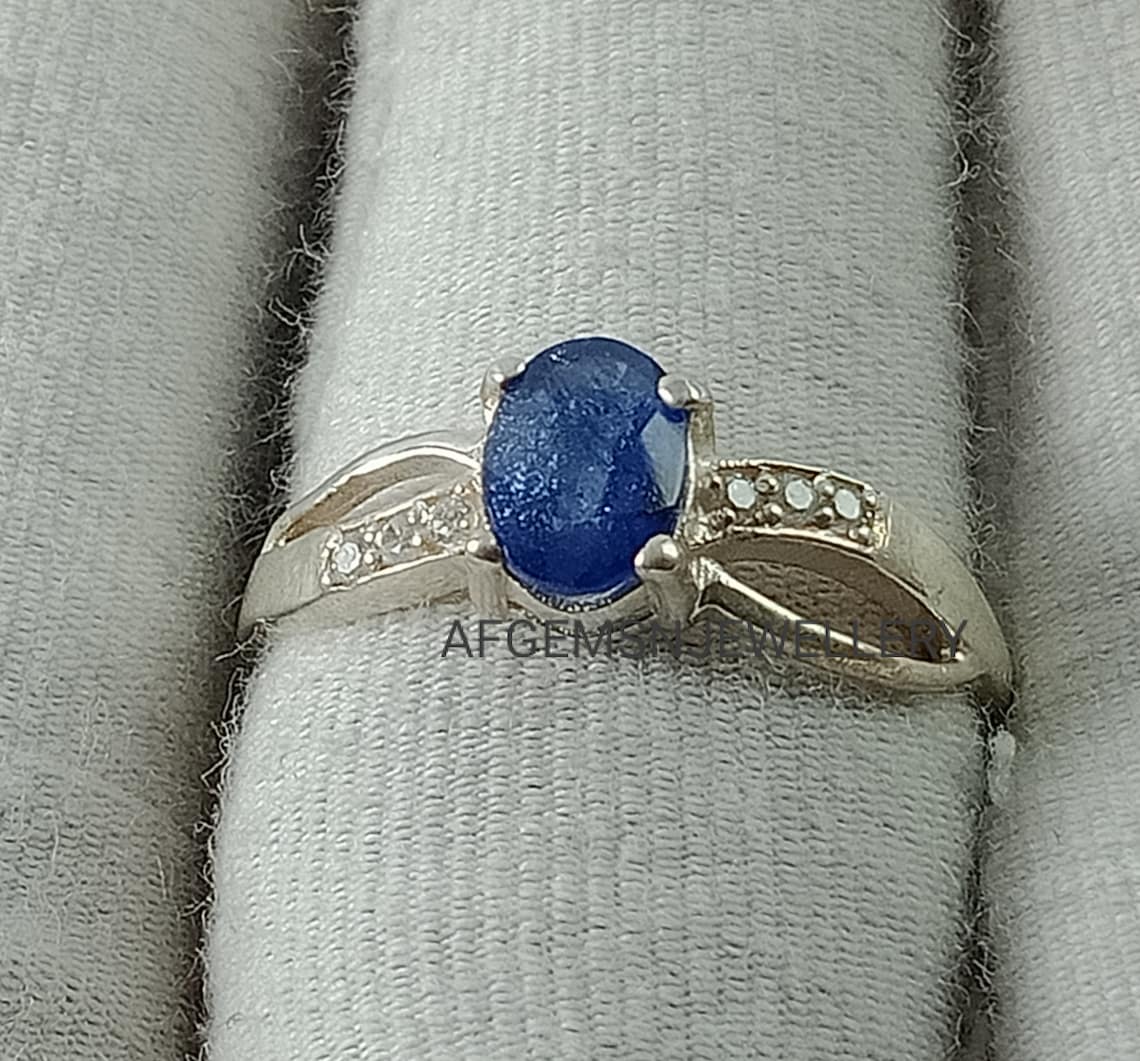 925 Sterling Silver Ring-Blue Sapphire Ring-Statement Ring-925 | Etsy