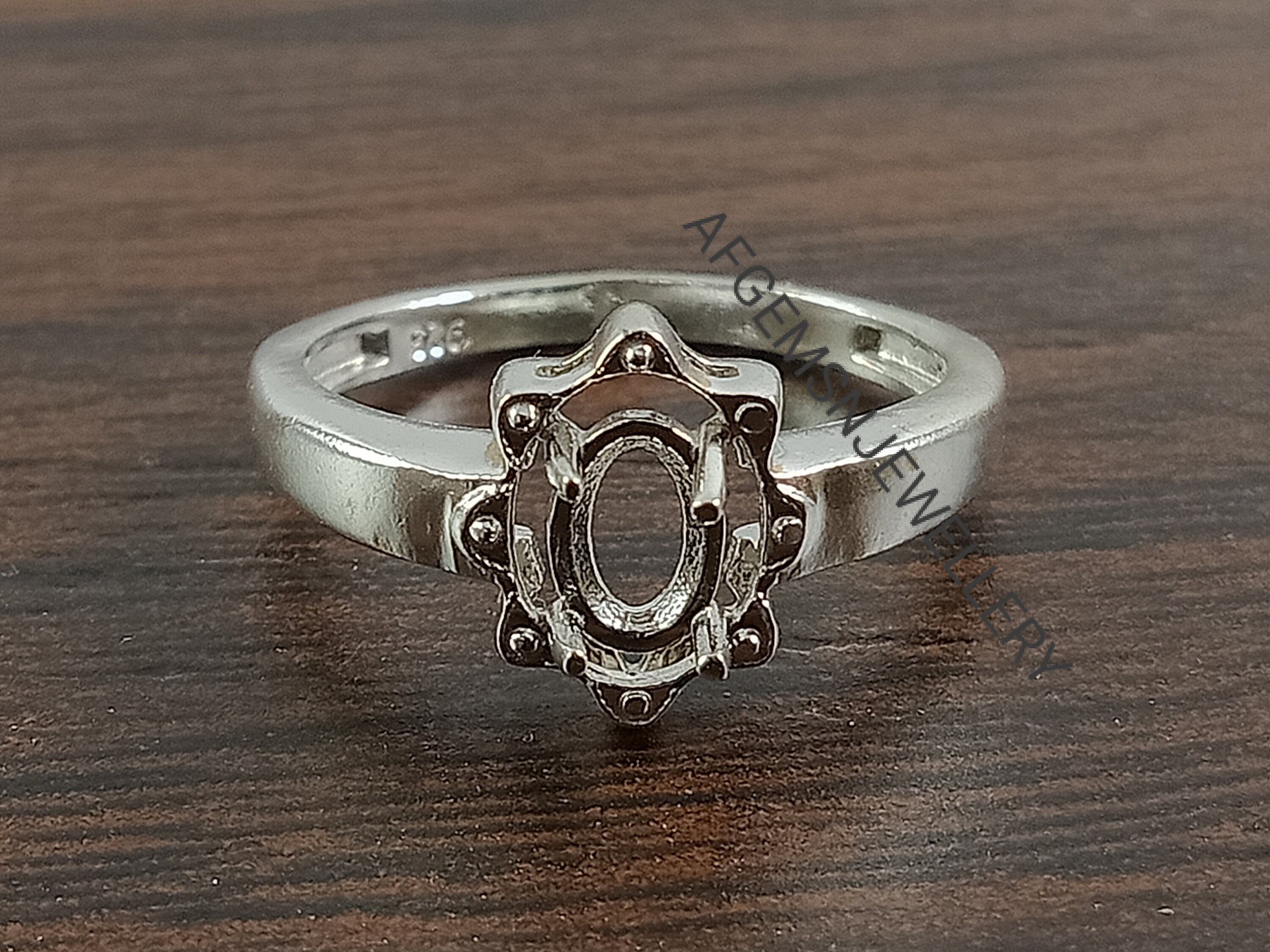 6X4 MM Oval Semi Mount Ring-unset Ring-without Stone Ring-925 | Etsy