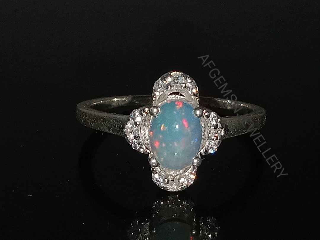 Vintage Opal Ring, Simple Opal Ring, White Opal Ring, Dainty Ring ...