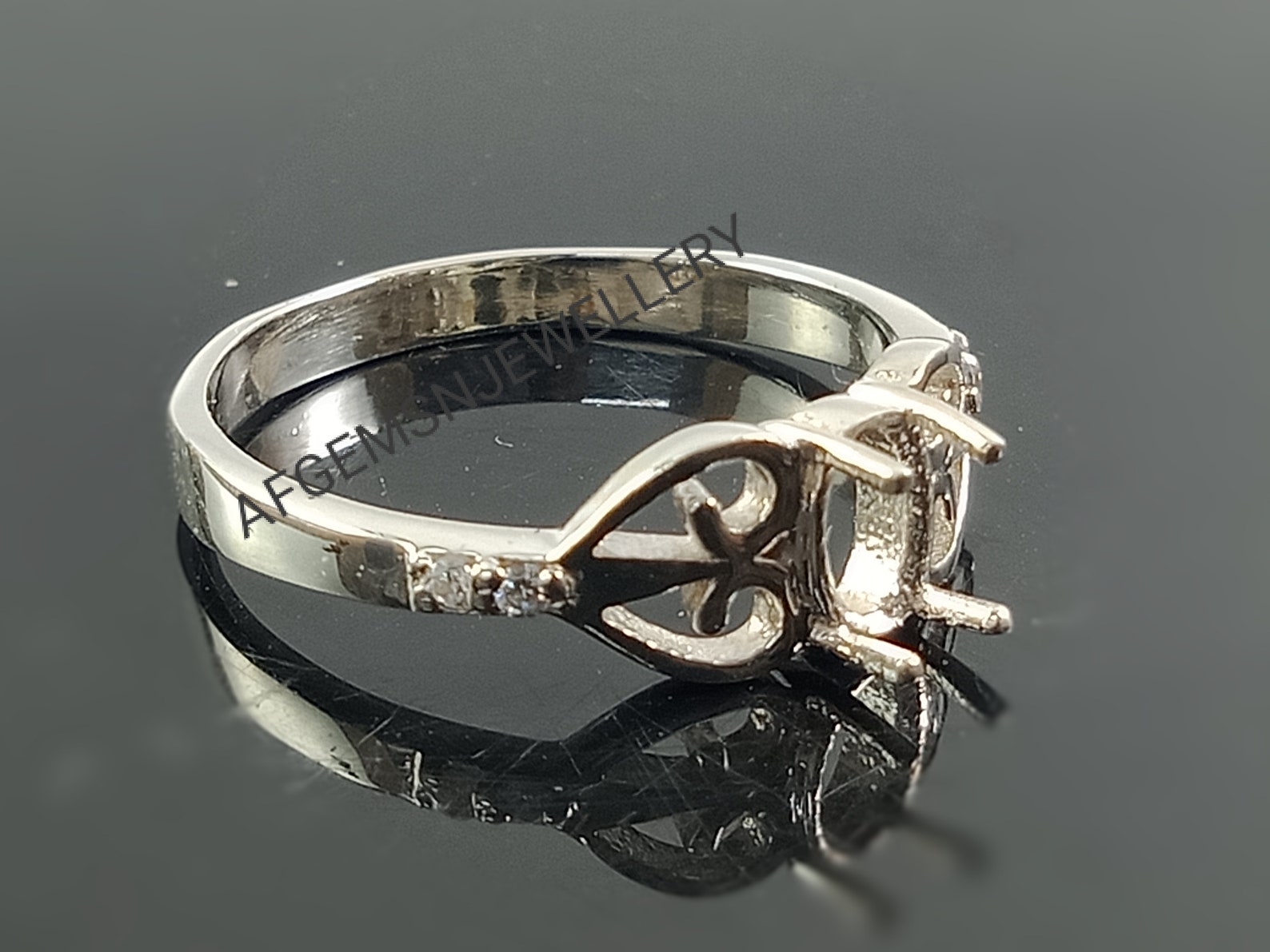 7X5 MM Oval Gems Semi Mount Ring-without Stone Ring-ready to Be Set ...