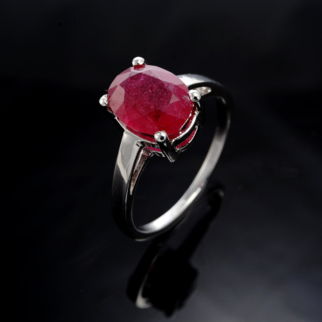 Ruby Ring-handmade Silver Ring-red Ruby Ring-ruby Gemstone Ring ...