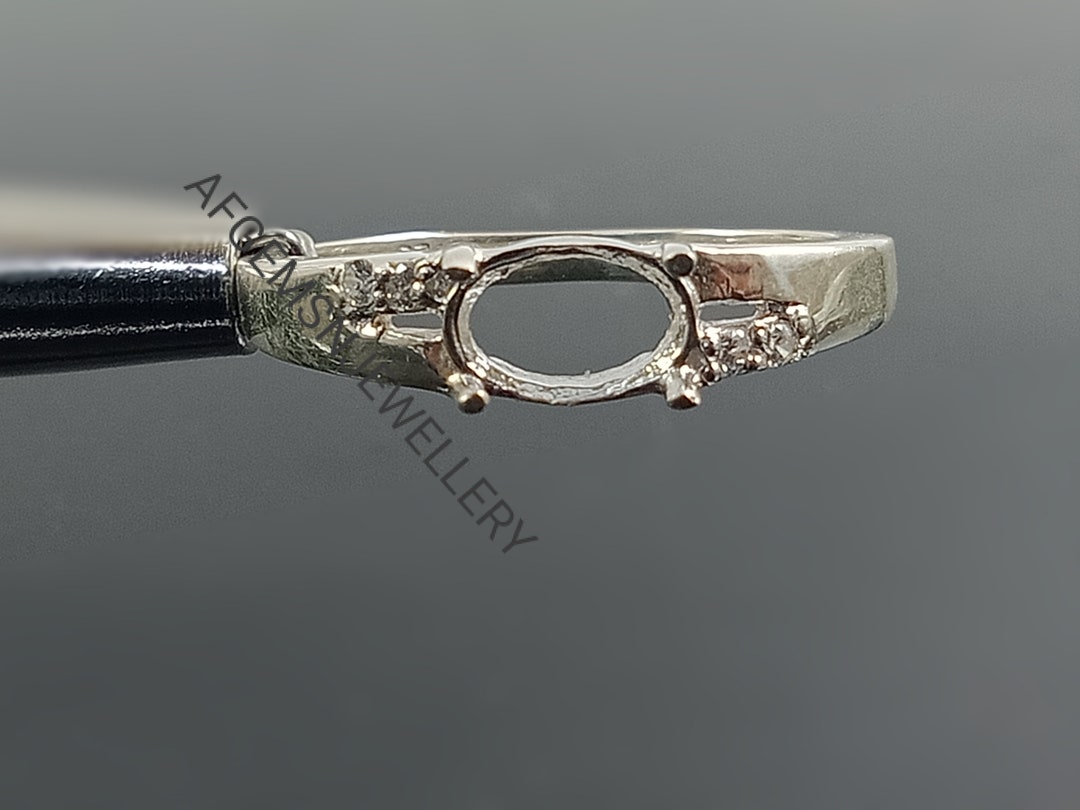 925 Sterling Silver Ring-unset Ring-7x5 MM Oval Semi Mount Ring-without ...