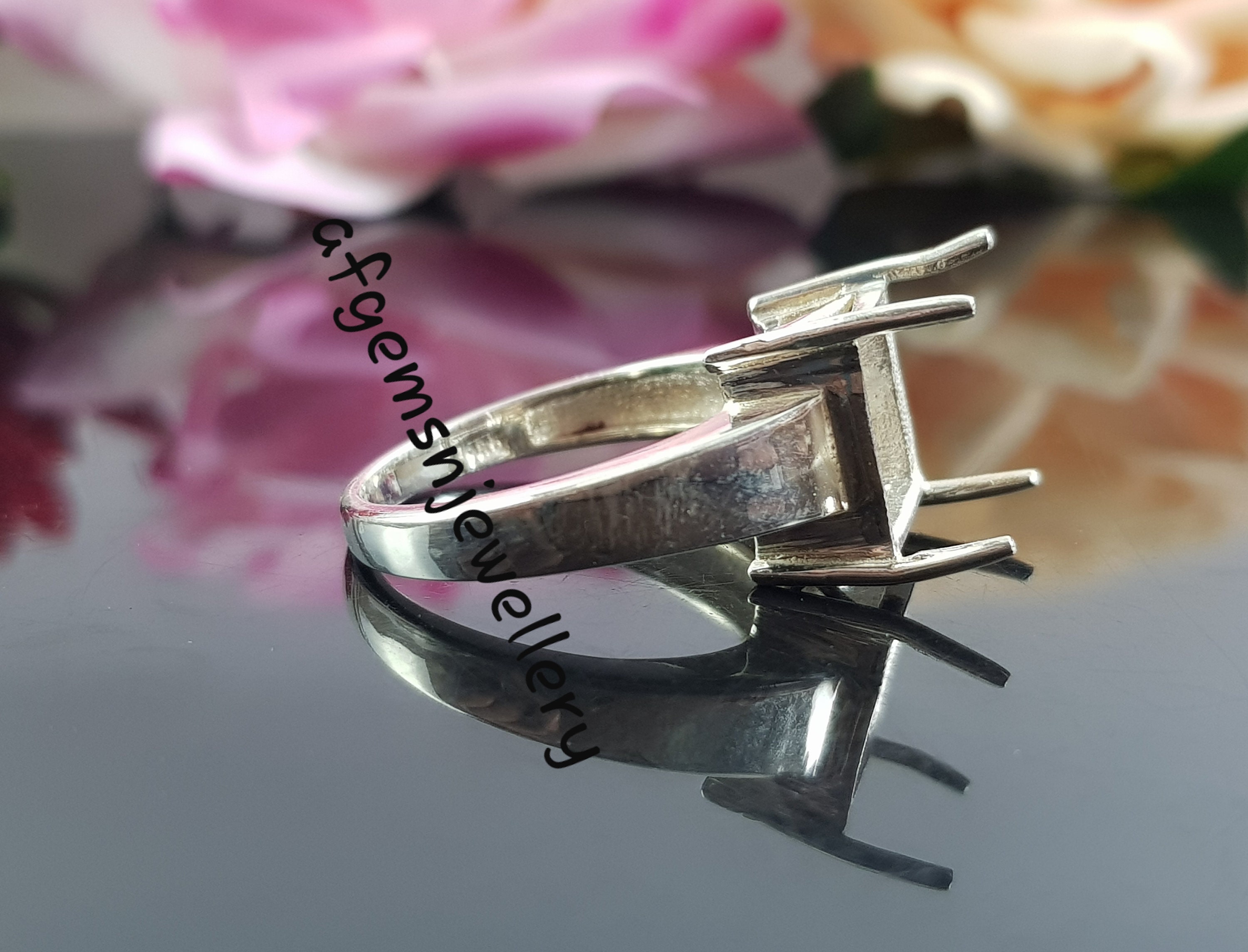 10x10 MM Square Semi Mount Ring-without Stone Ring-square - Etsy