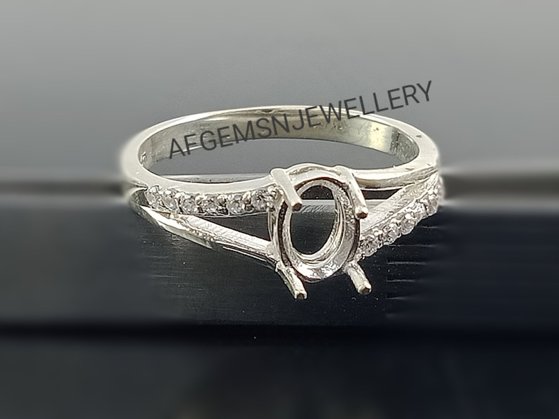 925 Sterling Silver Ring-Unset Ring-7X5 MM Oval Semi Mount | Etsy