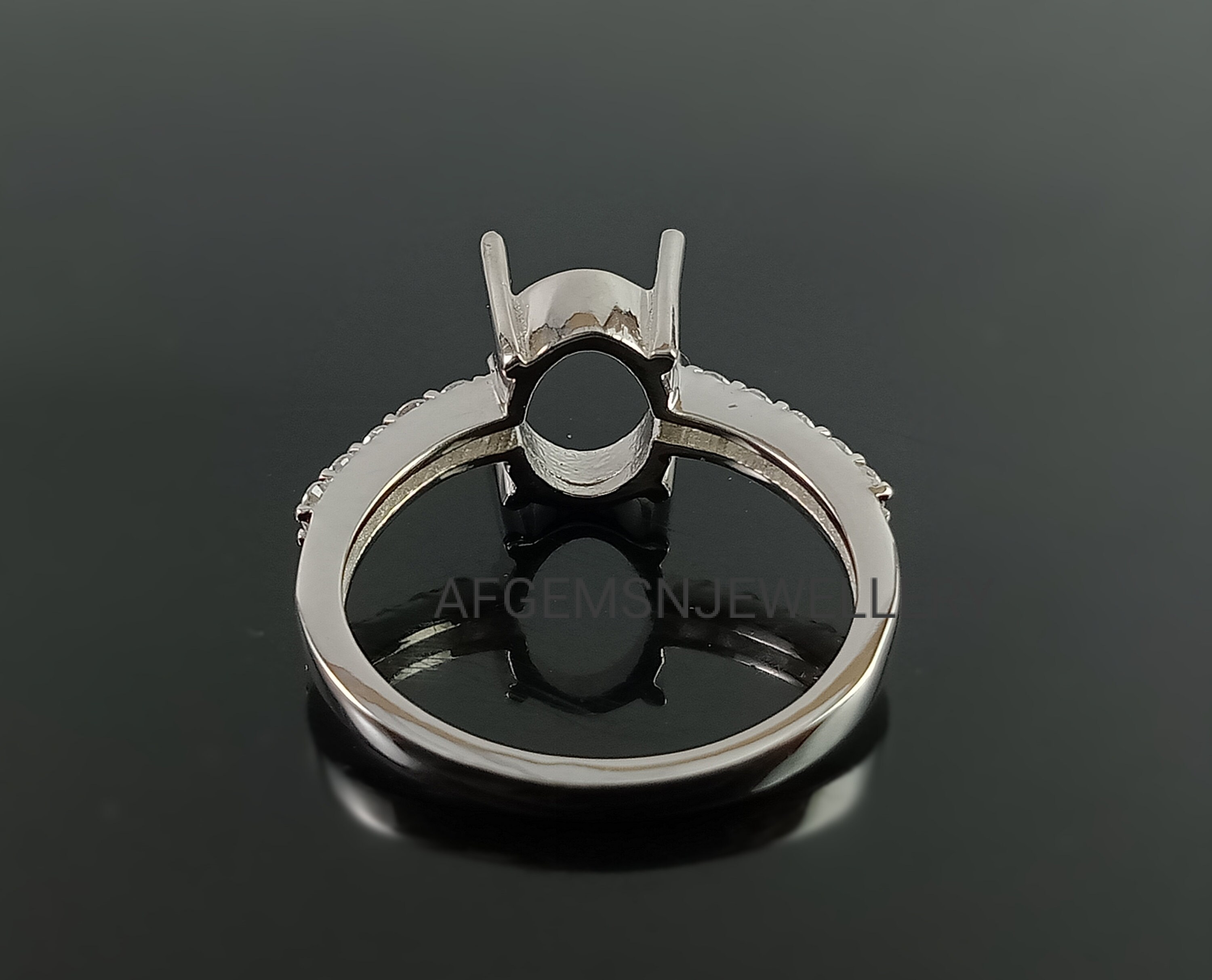 925 Sterling Silver Ring-Prong Setting Ring-8x10MM Oval Semi | Etsy