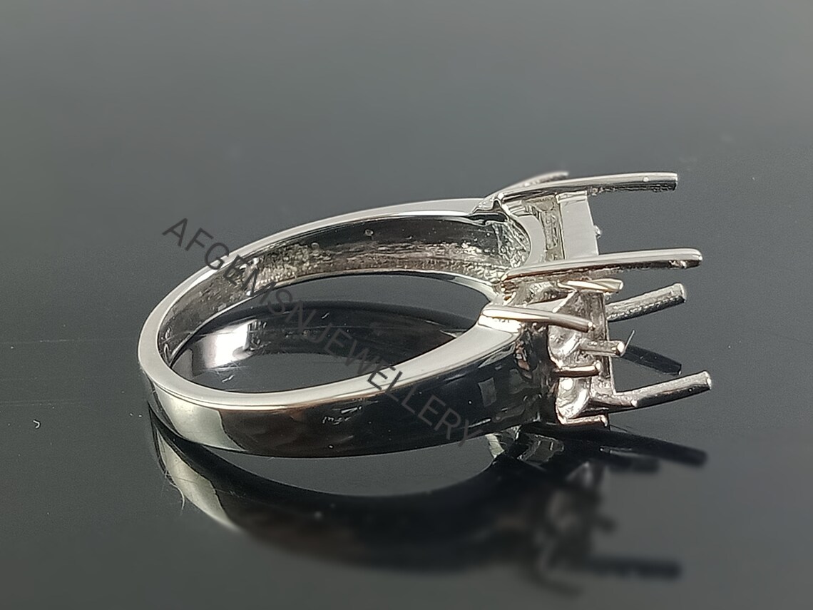 Prong Setting Ring-semi Mount Ring-7x9mm Octagon & 3X4MM Oval Semi ...