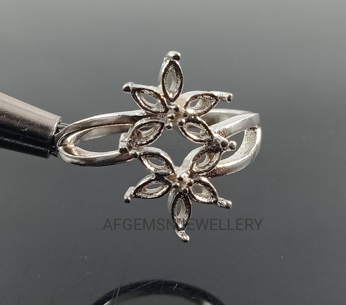 2X4 MM Marquise Semi Mount Ring-without Stone Ring-promise Ring-women ...