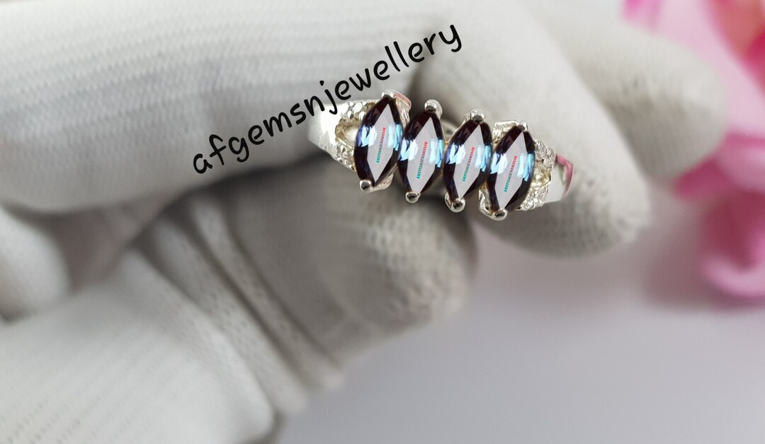 Marquise Cut Alexandrite Ring for Women- Color Changing Gemstone Ring ...