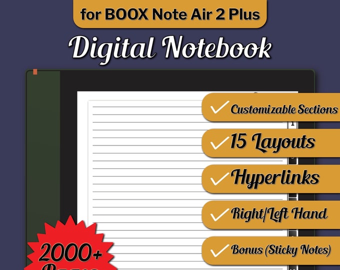 Boox Note Air Templates, 2024 Digital Planner, All-in-one Daily Planner ...