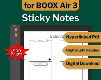 Custom Sticky Notes for Boox Note Air 2, Boox Note Air 2 Templates ...