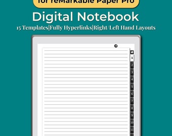 Dark Digital Notebook 12 Templates for Remarkable Paper Pro, Templates ...