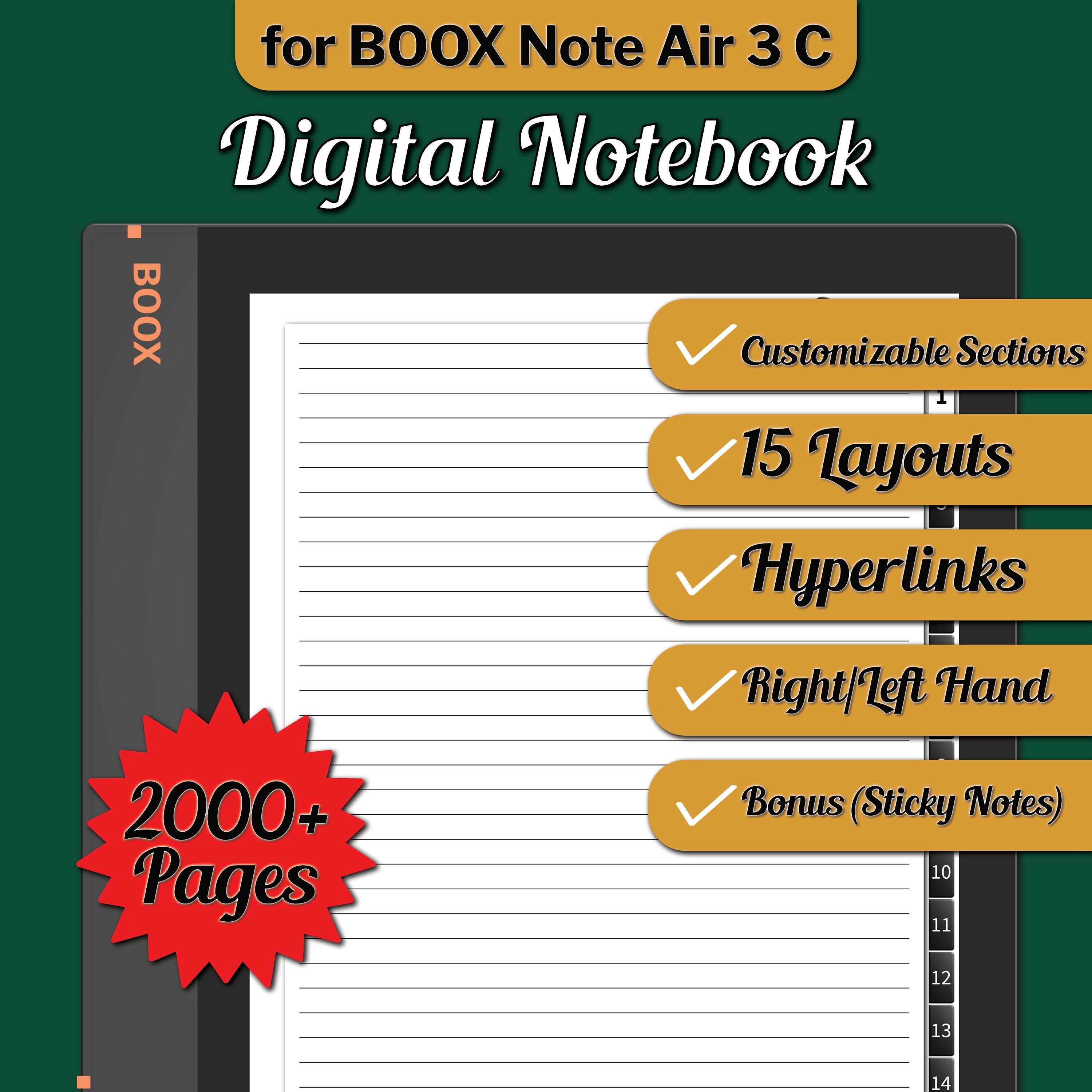 BOOX Note Air-3 Notebook Bundle, Boox Note Air-3 Templates, Digital ...