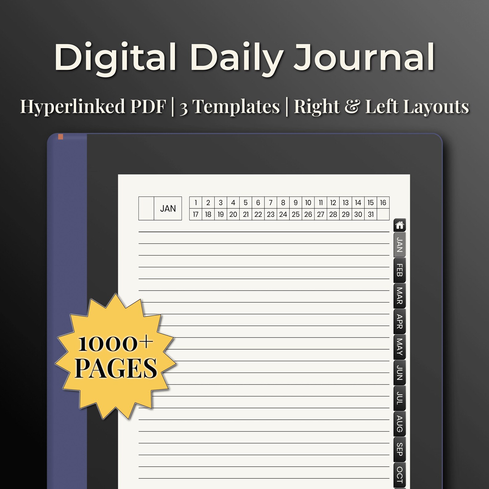 Digital Daily Journal Template for BOOX, Undated Daily Journal ...