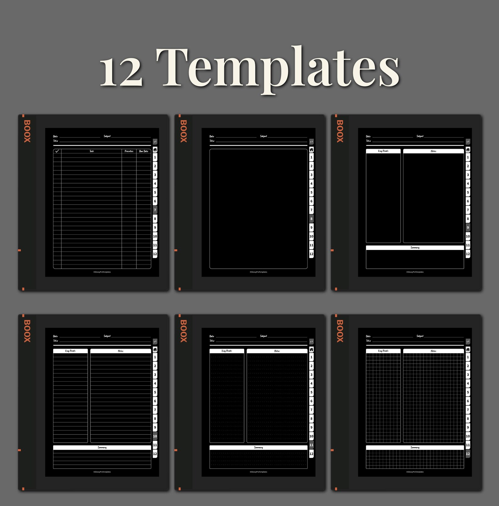 Digital Notebook 12 Templates for BOOX Note Air 3 C, Cornell Notes ...