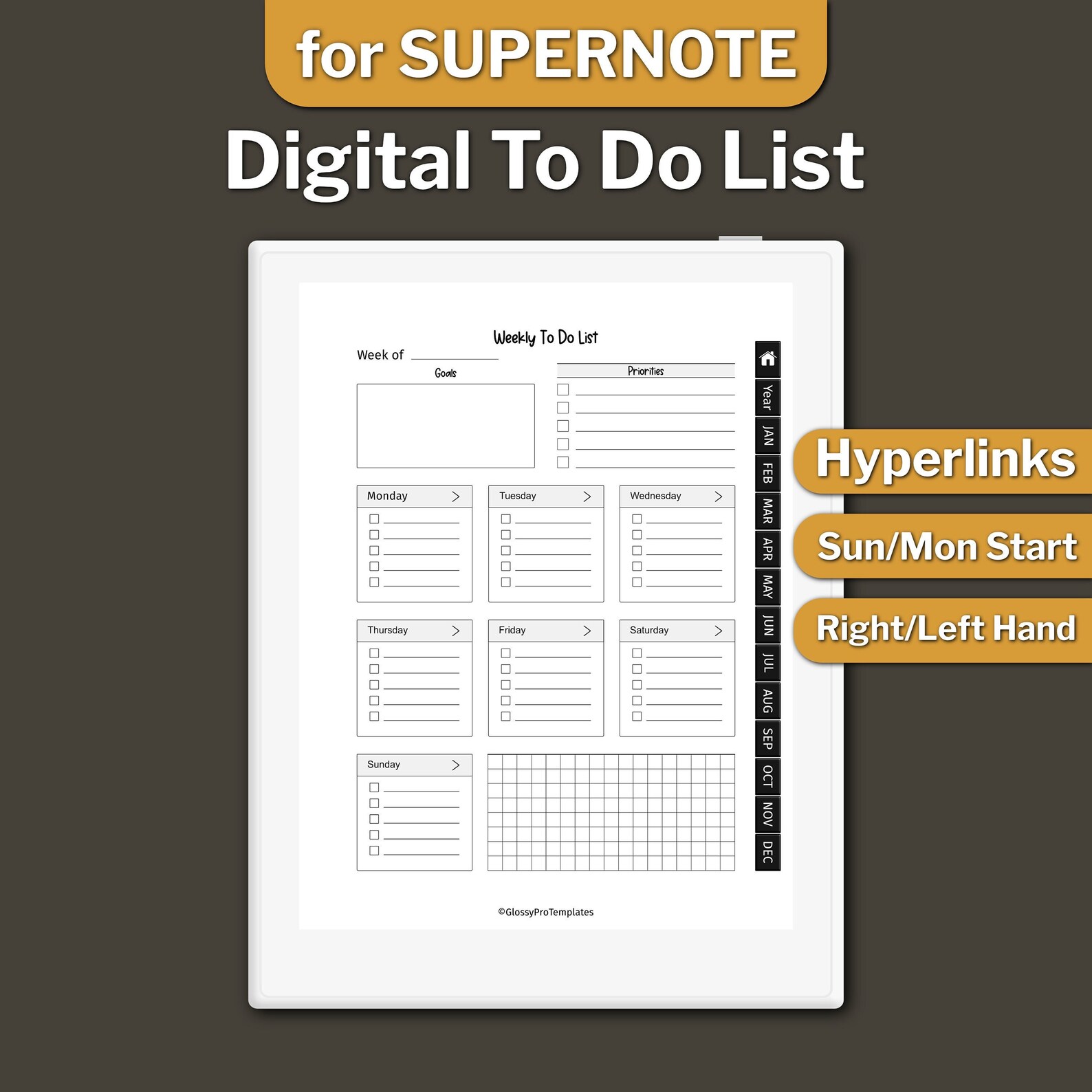 To Do List for SUPERNOTE, to Do List Templates, Daily to Do List ...