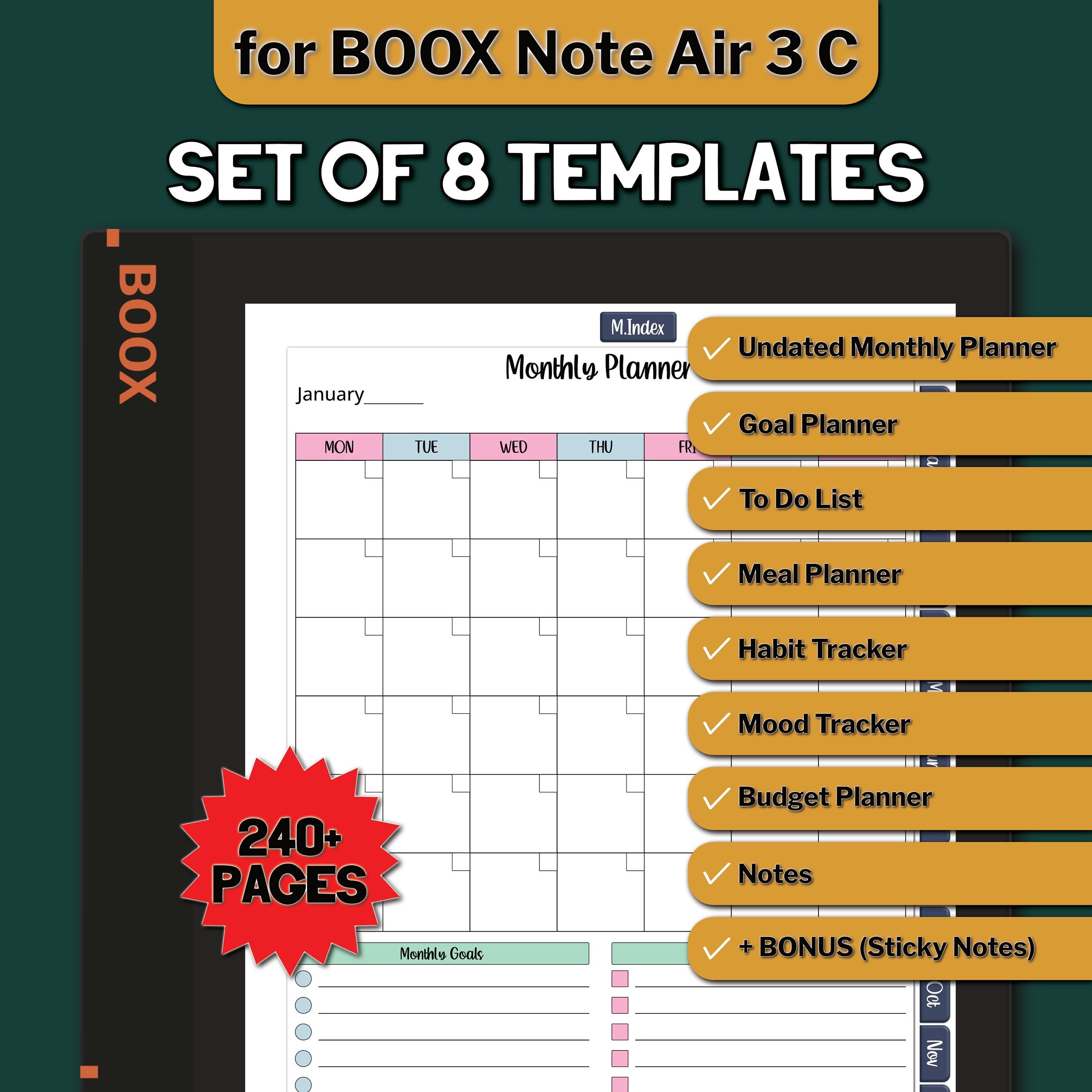 Ultimate Planner Bundle With 8 Templates for BOOX Note Air 3 C ...
