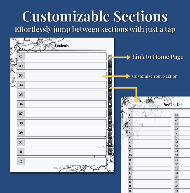Premium Digital Notebook for Remarkable Tablets, 12 Hyperlinked ...