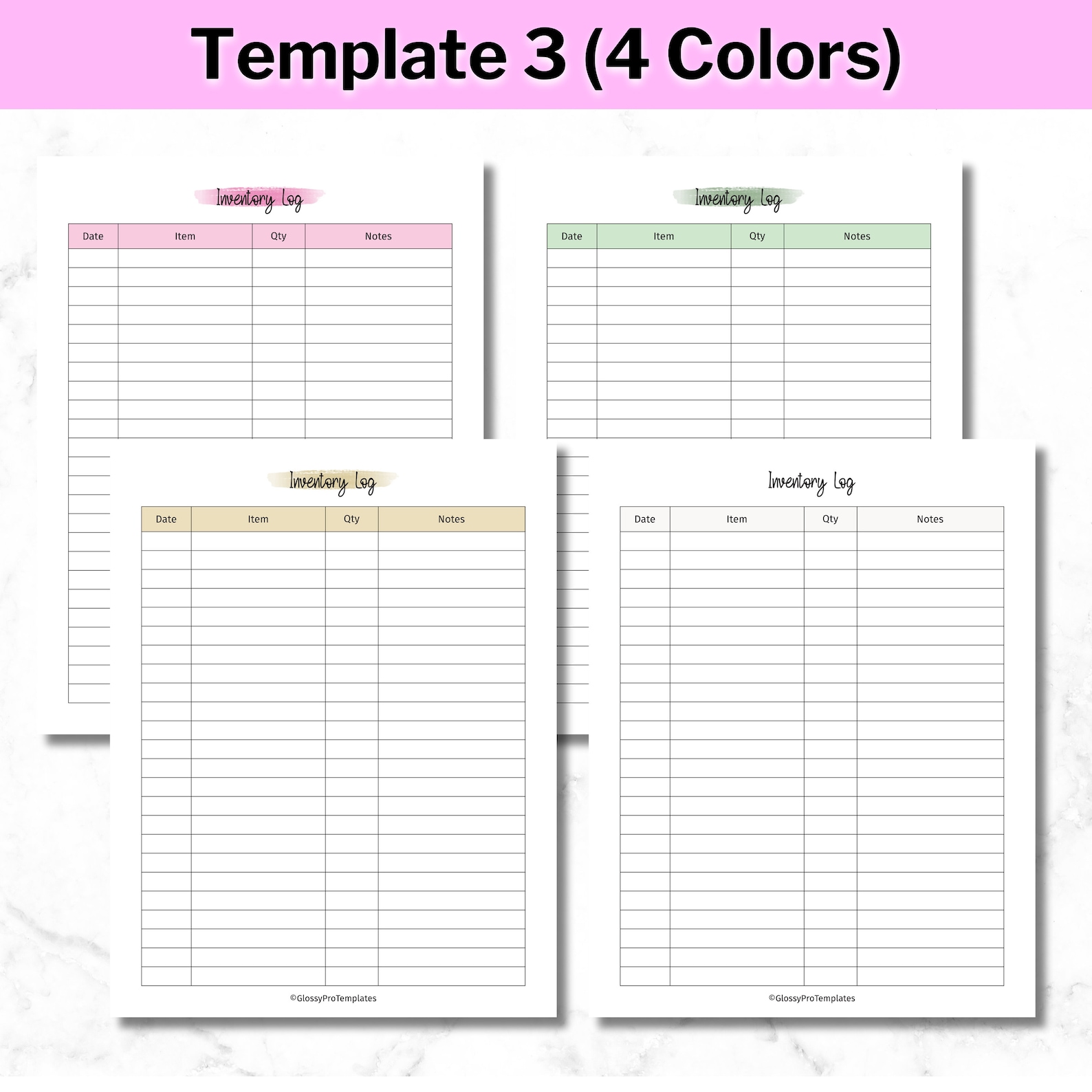 Colorful Printable Inventory Tracker, Editable Inventory Management Log ...