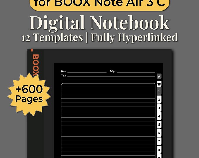 Digital Notebook 12 Templates for BOOX Note Air 3 C, Cornell Notes ...