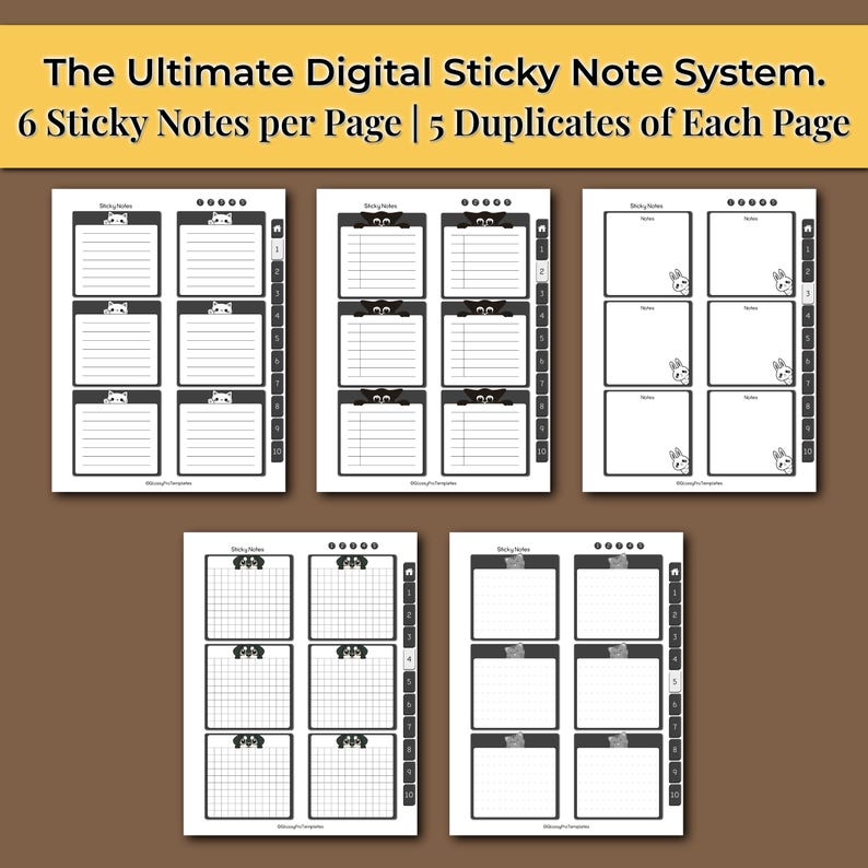 Custom Sticky Notes for SUPERNOTE With Hyperlinks | Sticky Notes Light ...