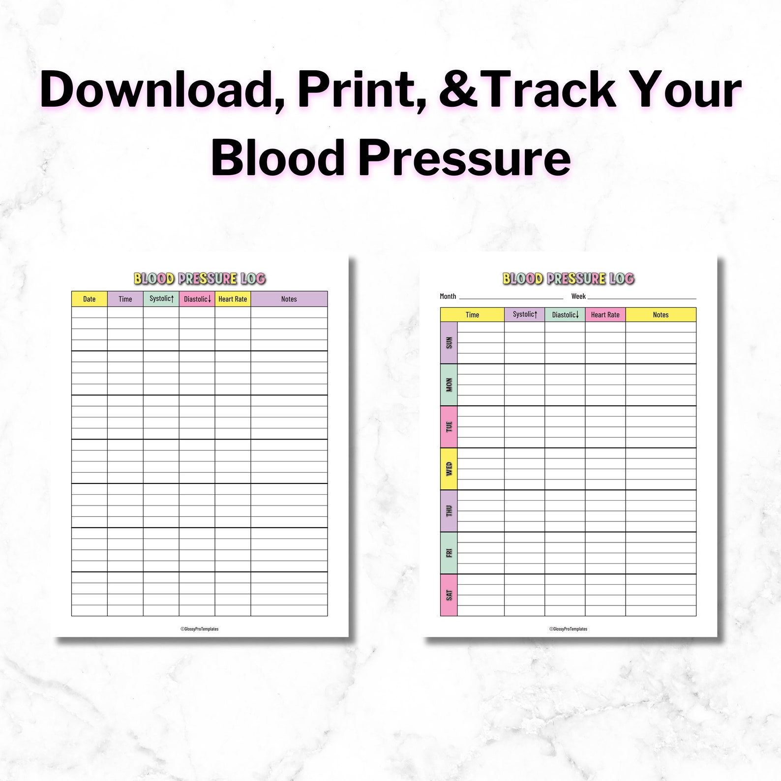 Printable Blood Pressure Tracker, Daily Blood Pressure Tracker, A4,A5 ...