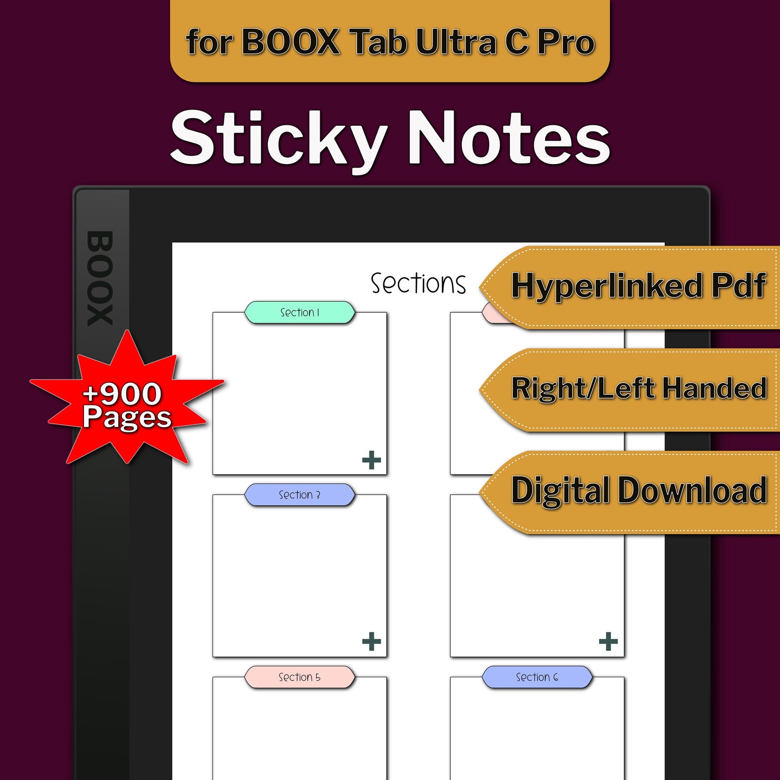 Custom Sticky Notes for BOOX Tab Ultra C Pro, Sticky Notes, Boox Tab ...