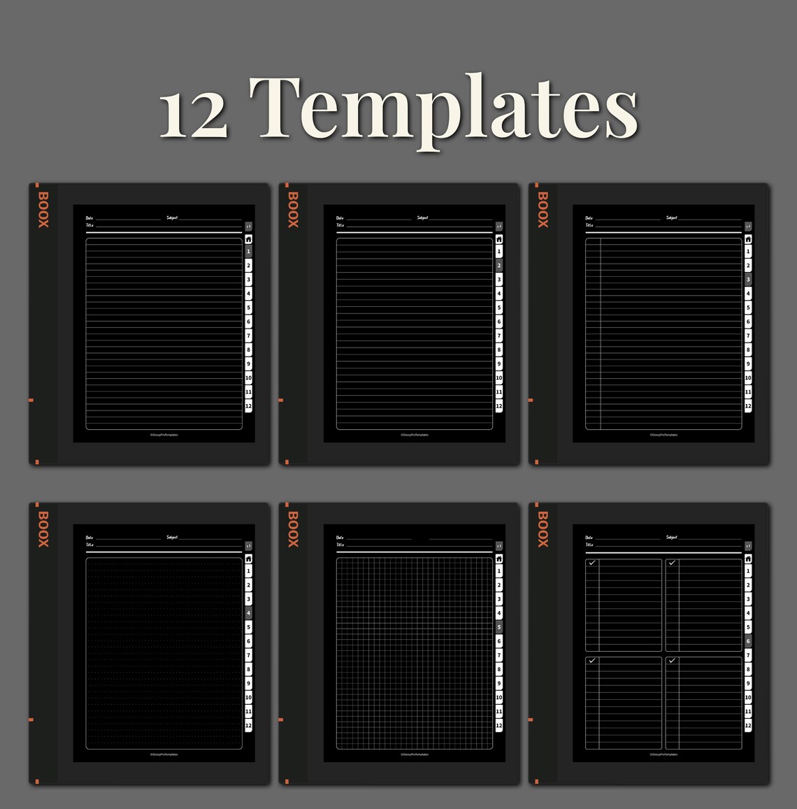 Digital Notebook 12 Templates for BOOX Note Air 3 C, Cornell Notes ...