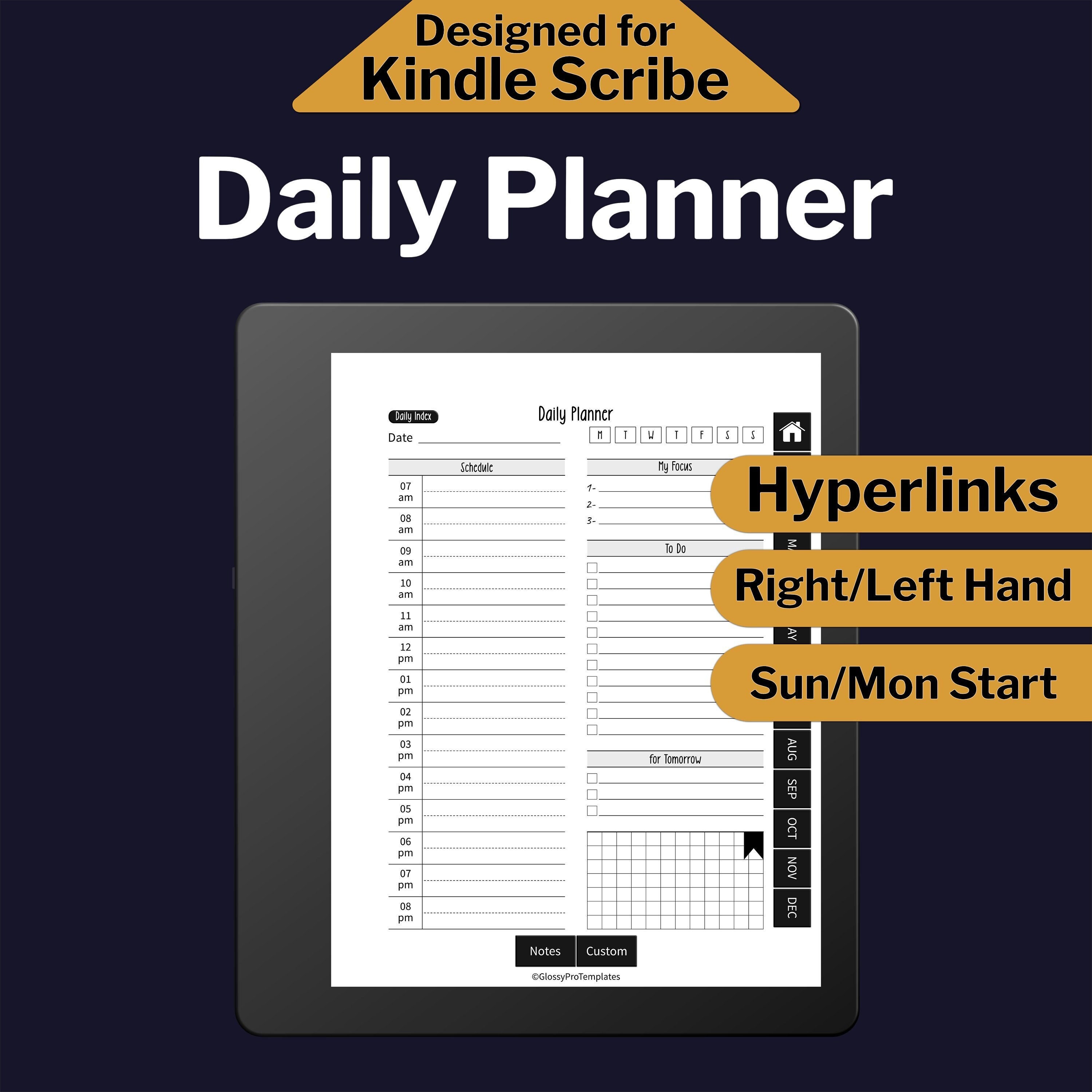 Kindle Scribe Daily Planner, Undated Daily Planner, Kindle Scribe ...