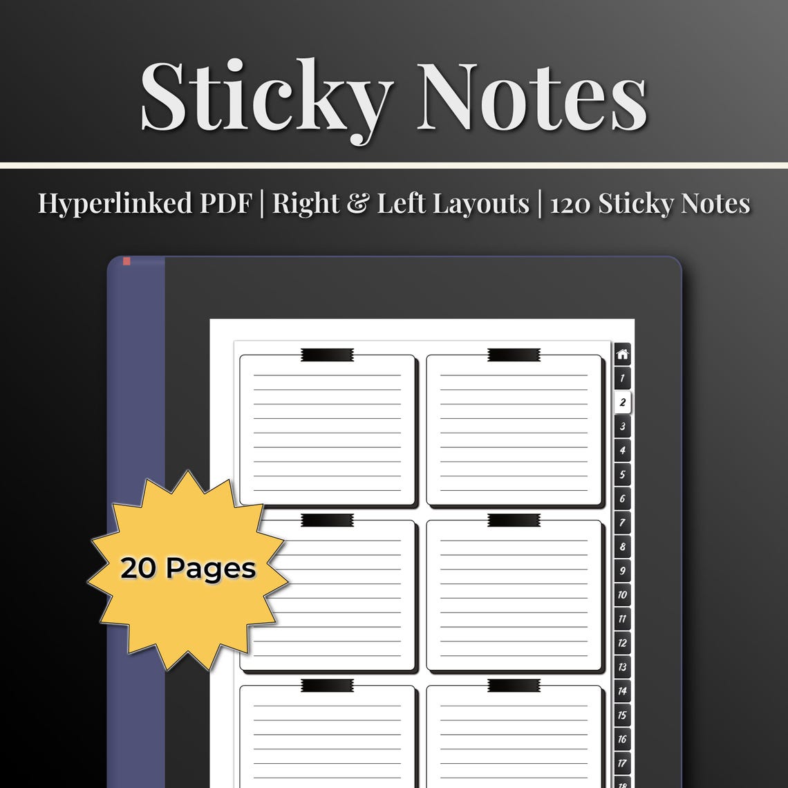 Custom Sticky Notes for Boox | Post-it Notes | 20 Designs Digital ...