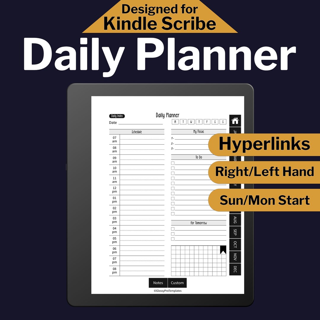 Kindle Scribe Daily Planner Undated Daily Planner Kindle - Etsy