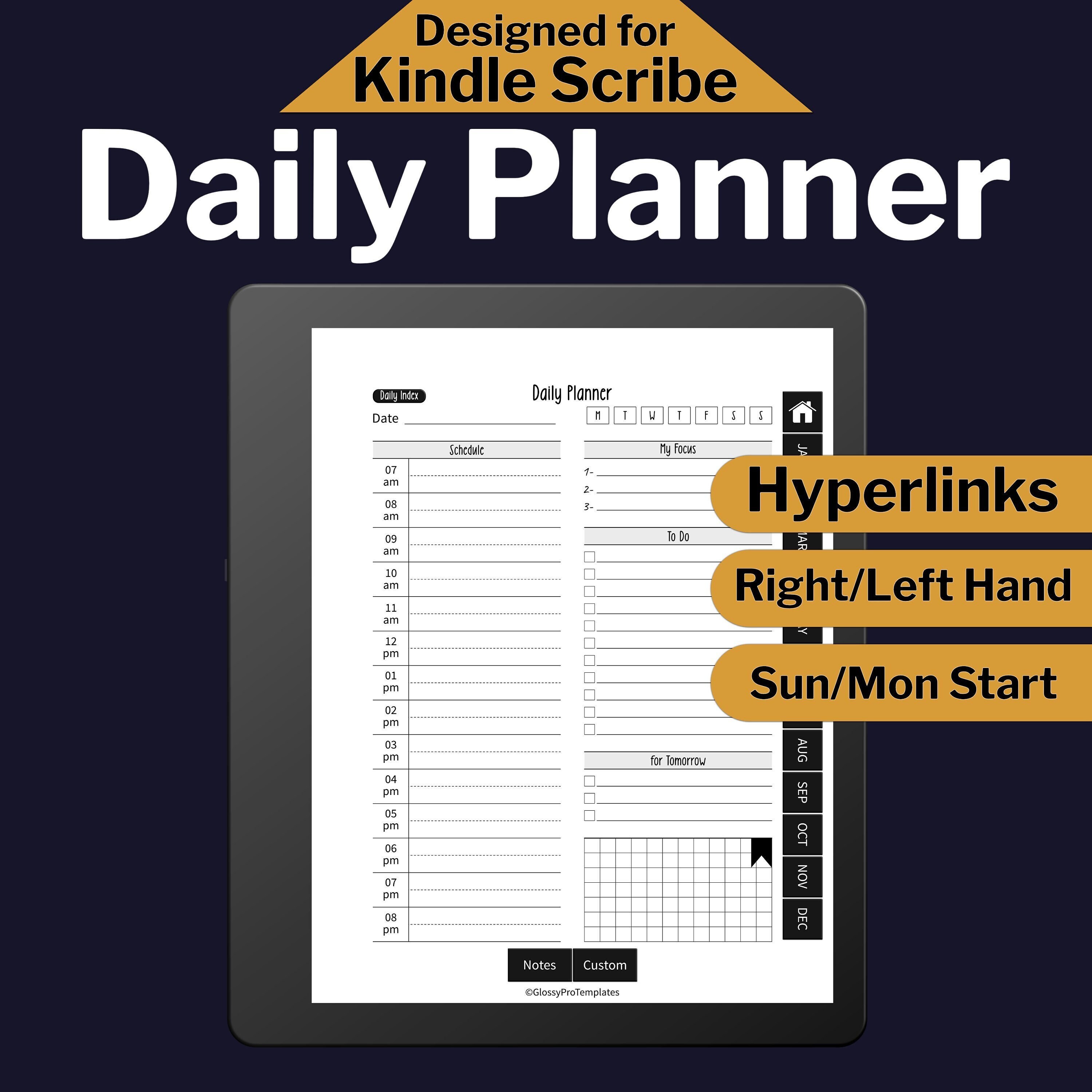 Kindle Scribe Daily Planner Undated Daily Planner Kindle - Etsy