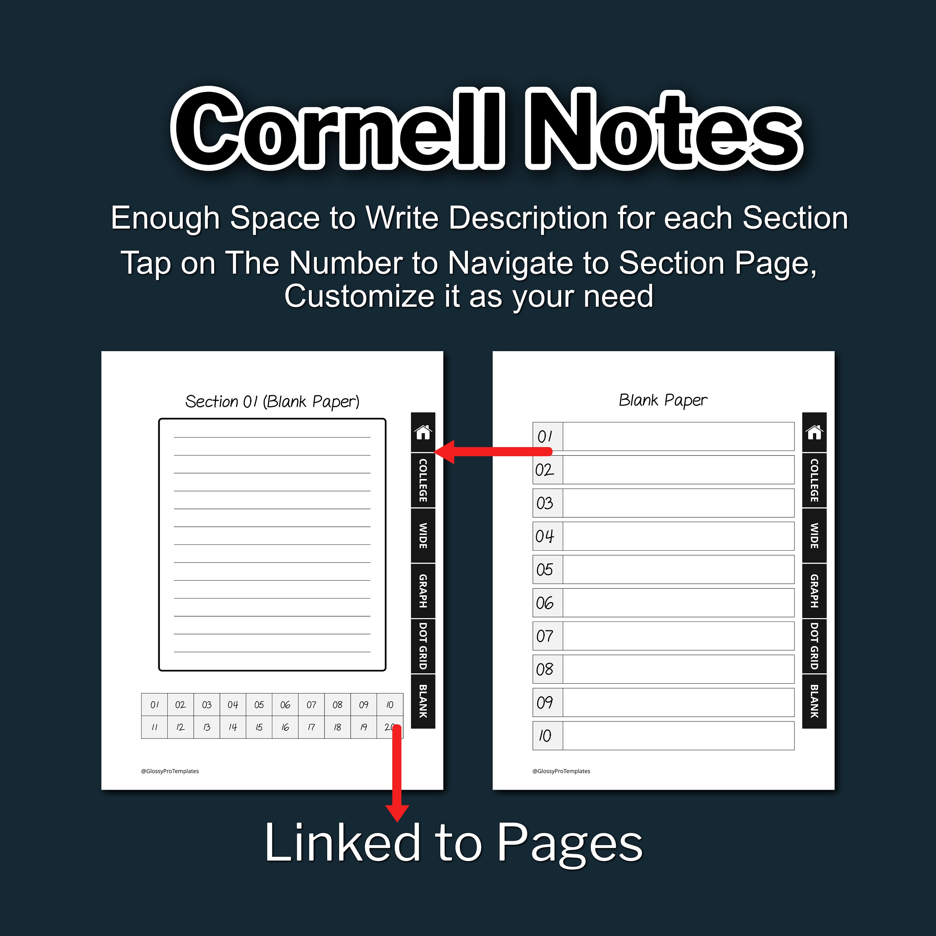 Remarkable 2 Cornell Note Taking, Remarkable 2 Templates, Digital ...