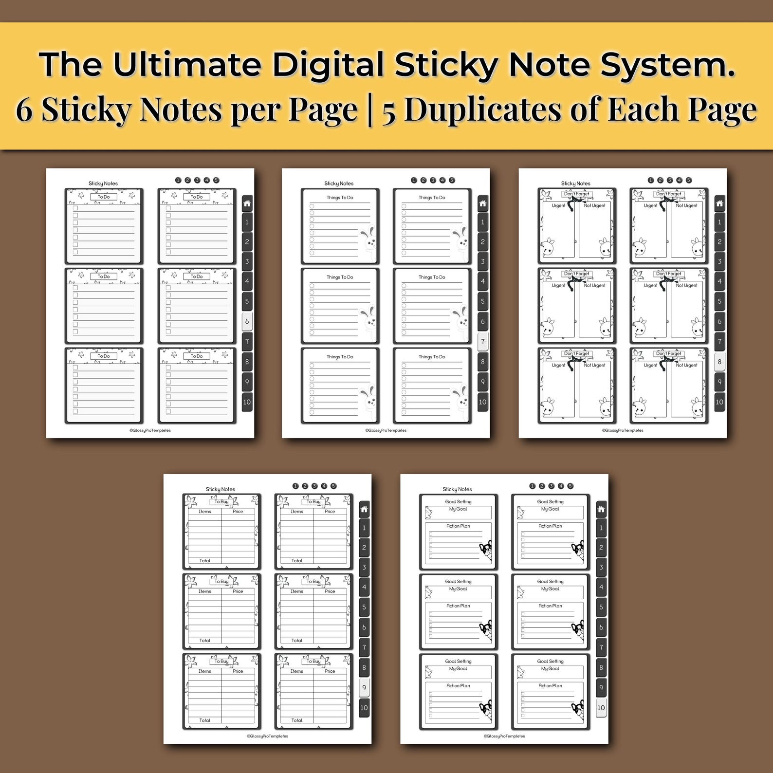 Custom Sticky Notes for SUPERNOTE With Hyperlinks | Sticky Notes Light ...