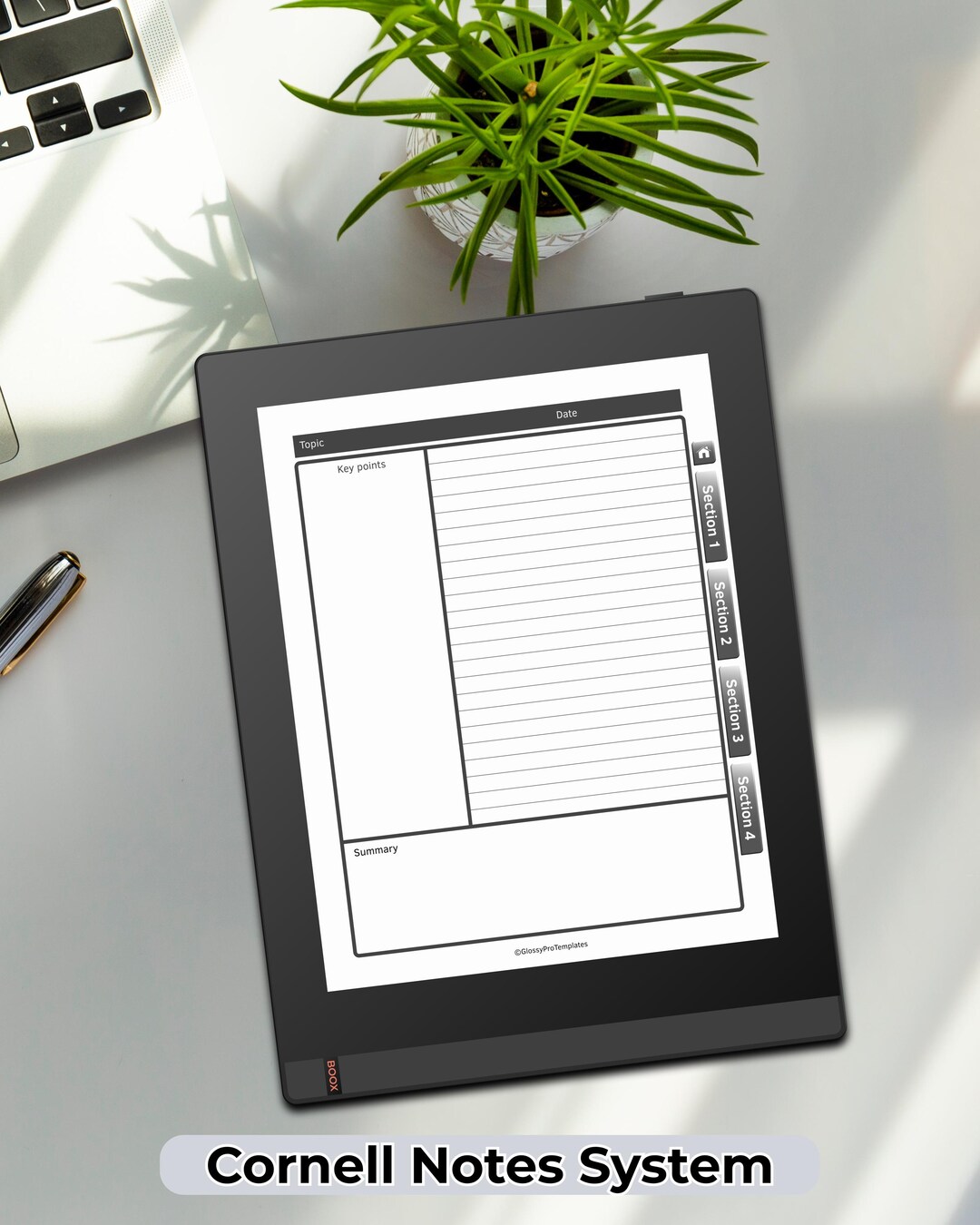 Digital Cornell Notes Template BOOX | Light & Dark Mode | E-ink ...
