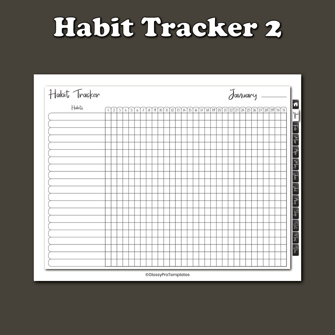 SUPERNOTE Habit Tracker Bundle Portrait and Landscape, Supernote ...