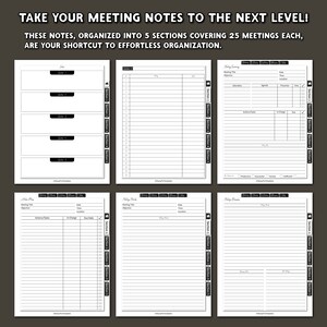 SUPERNOTE Meeting Notes Templates, Meeting Minutes Templates, Supernote ...