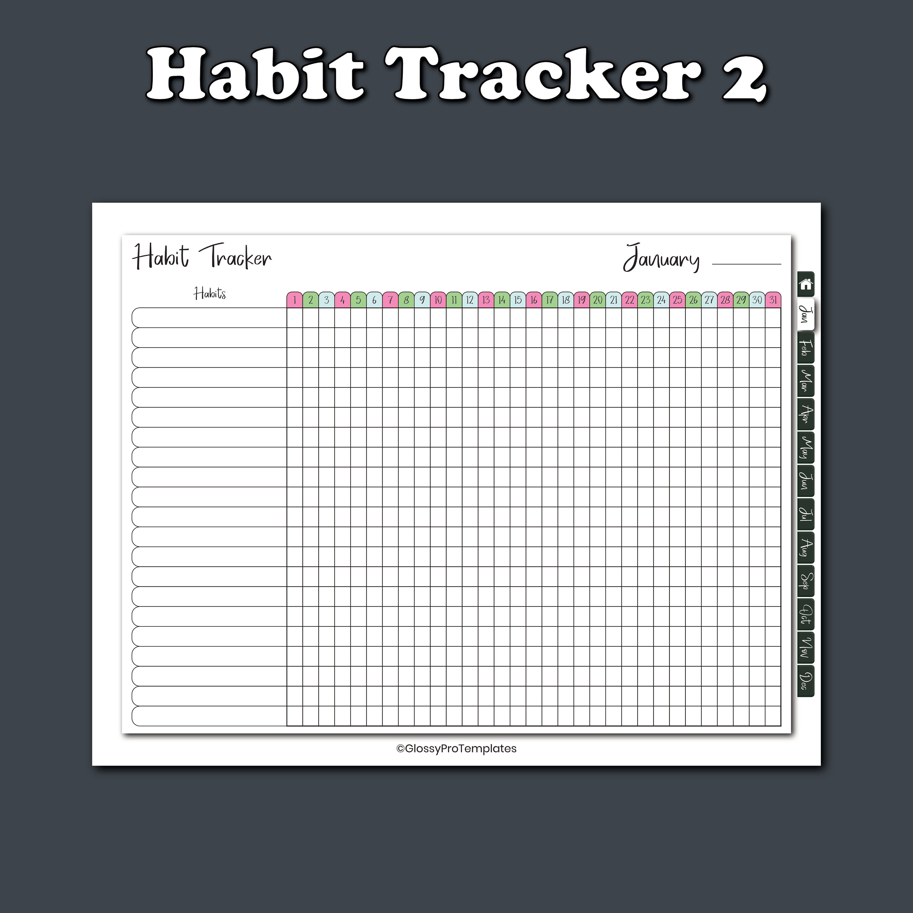 Habit Tracker for BOOX Tab Ultra C, Digital Habit Tracker, Templates ...