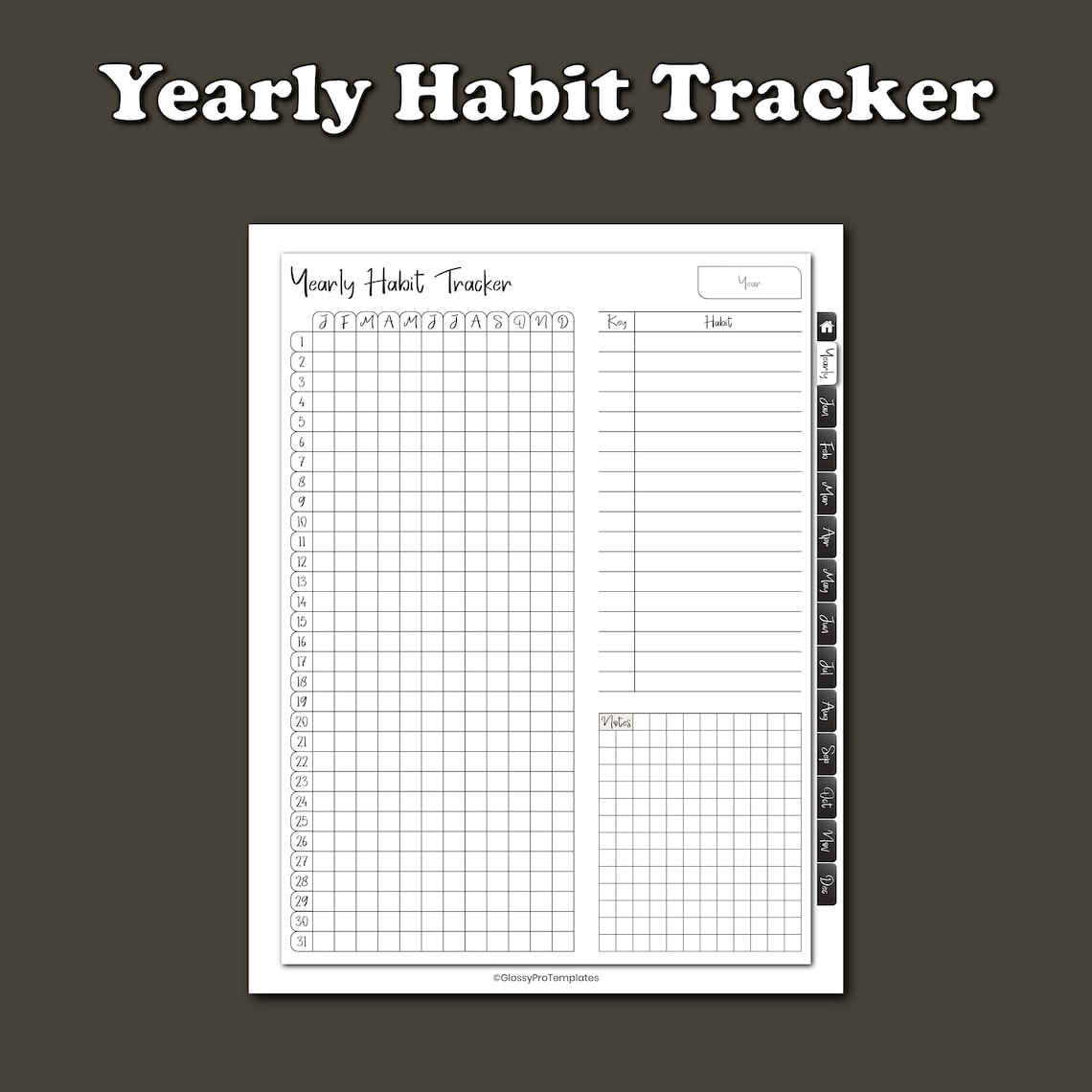 SUPERNOTE Habit Tracker Bundle Portrait and Landscape, Supernote ...