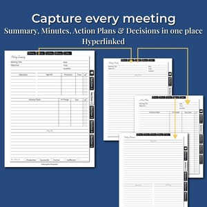 Customizable Meeting Notes Template for Remarkable 2 With Hyperlinks ...