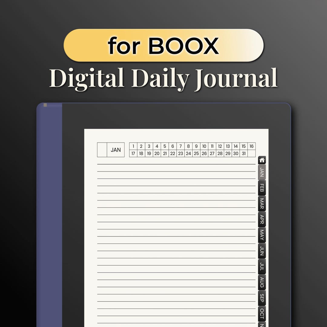 Digital Daily Journal Template for BOOX, Undated Daily Journal ...