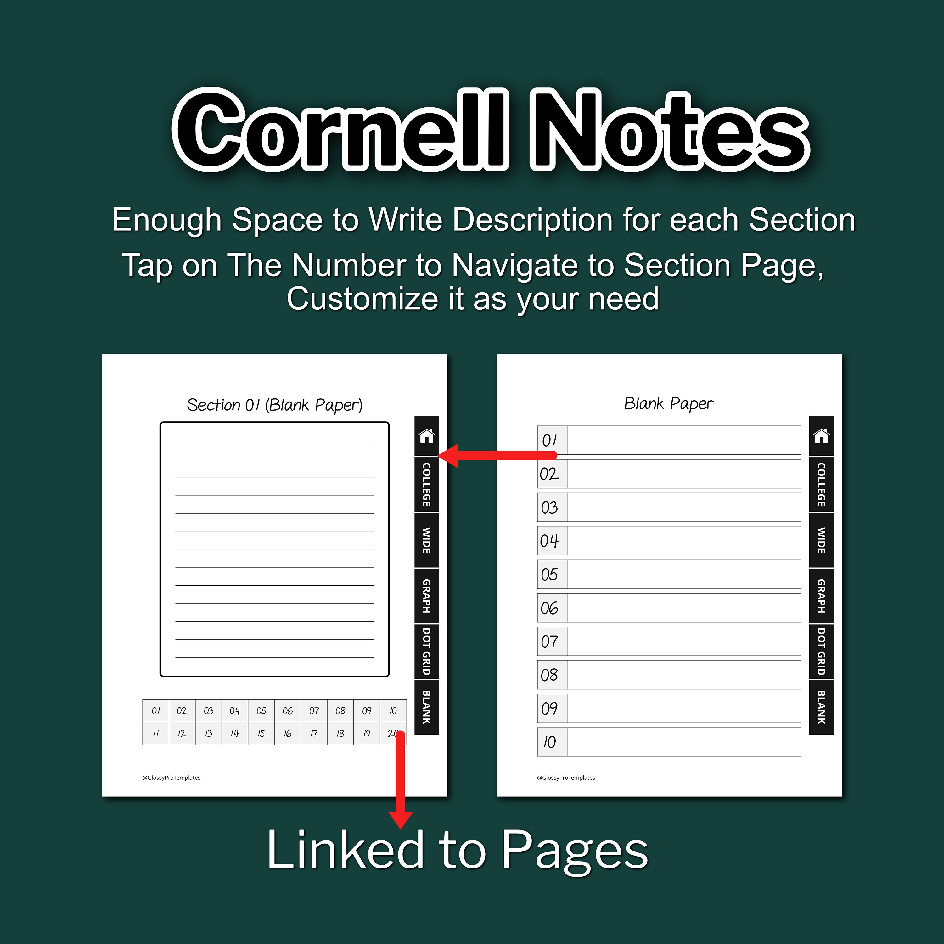 BOOX Note Air 3 C Cornell Notes, Note Taking Templates for Boox Note ...