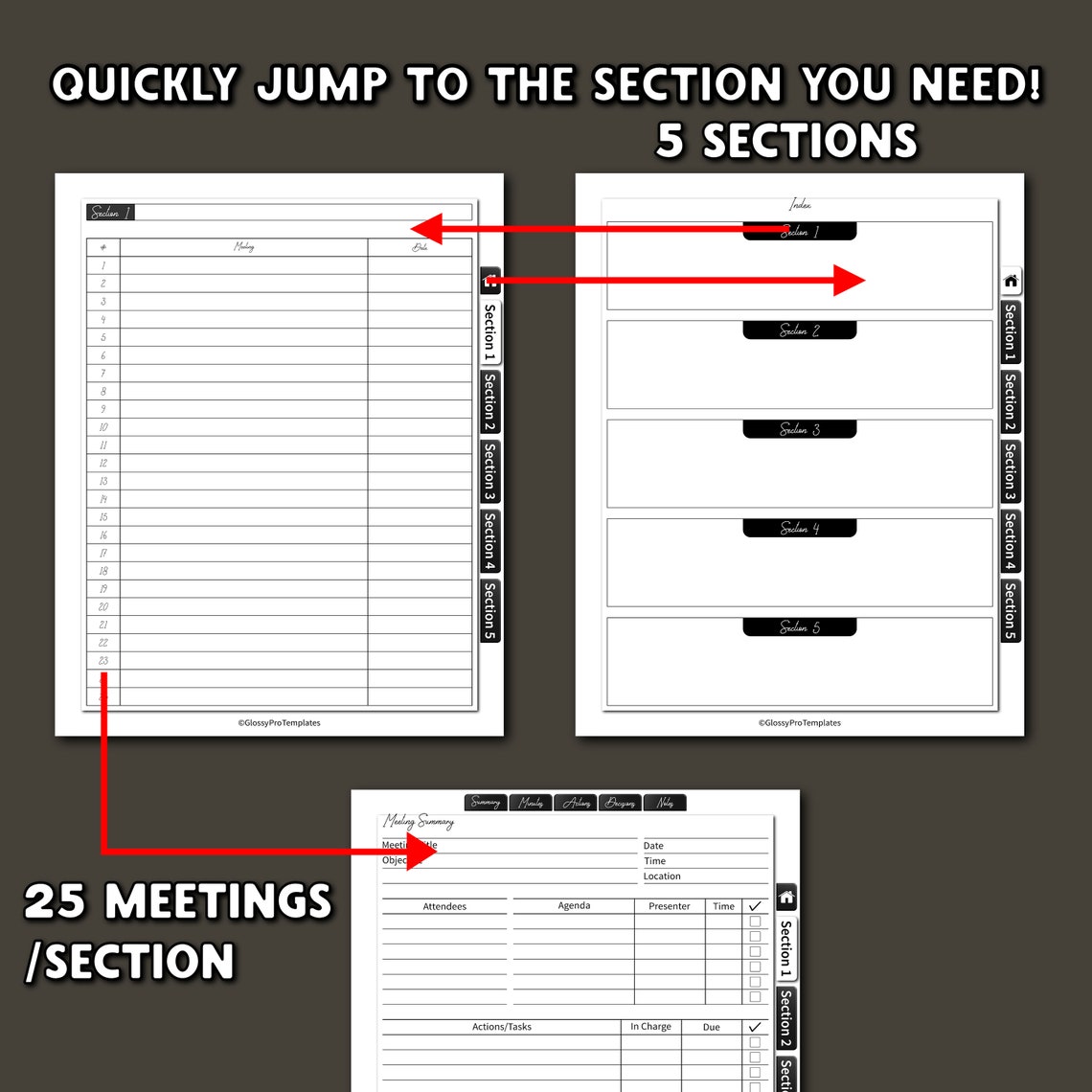 SUPERNOTE Meeting Notes Templates, Meeting Minutes Templates, Supernote ...