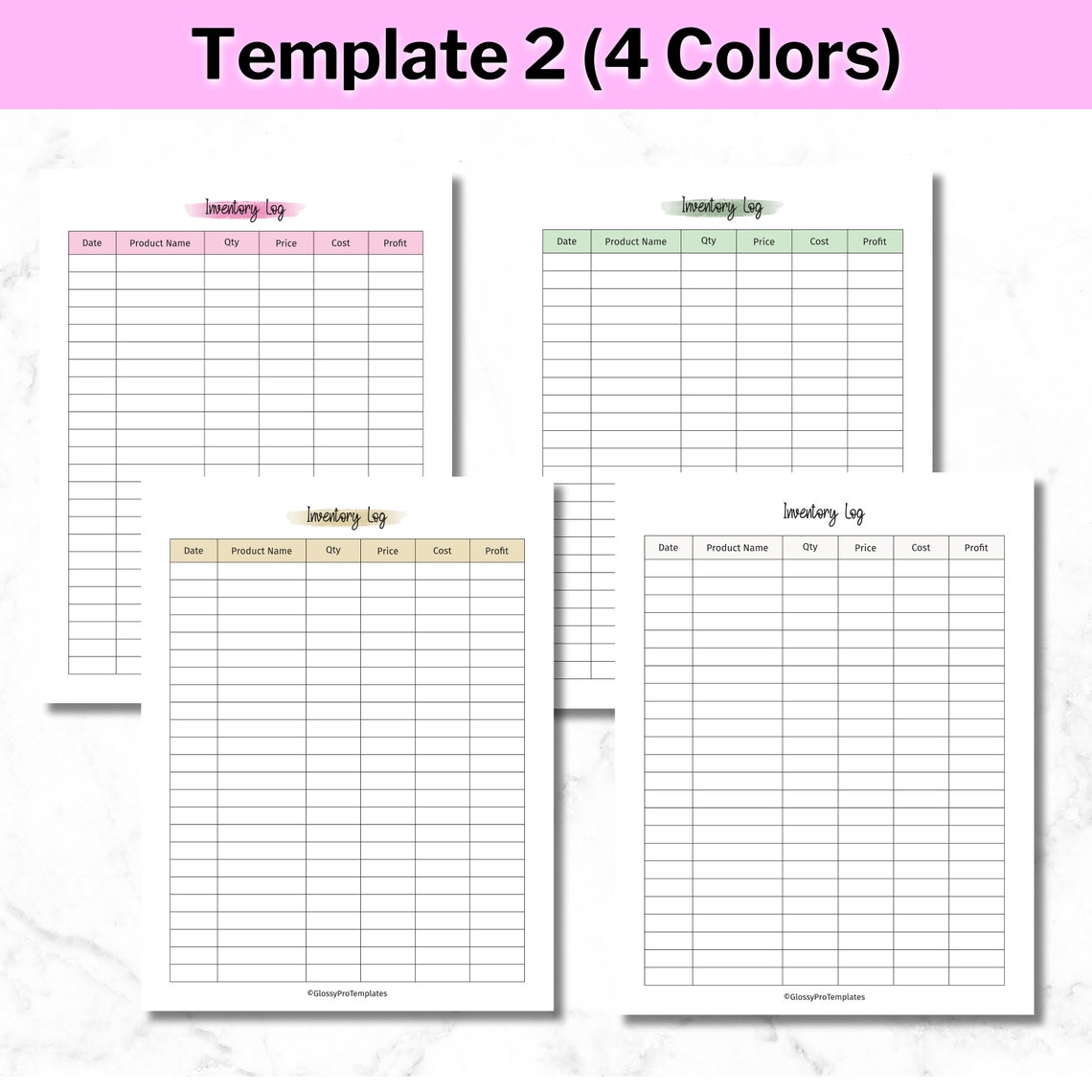 Colorful Printable Inventory Tracker, Editable Inventory Management Log ...