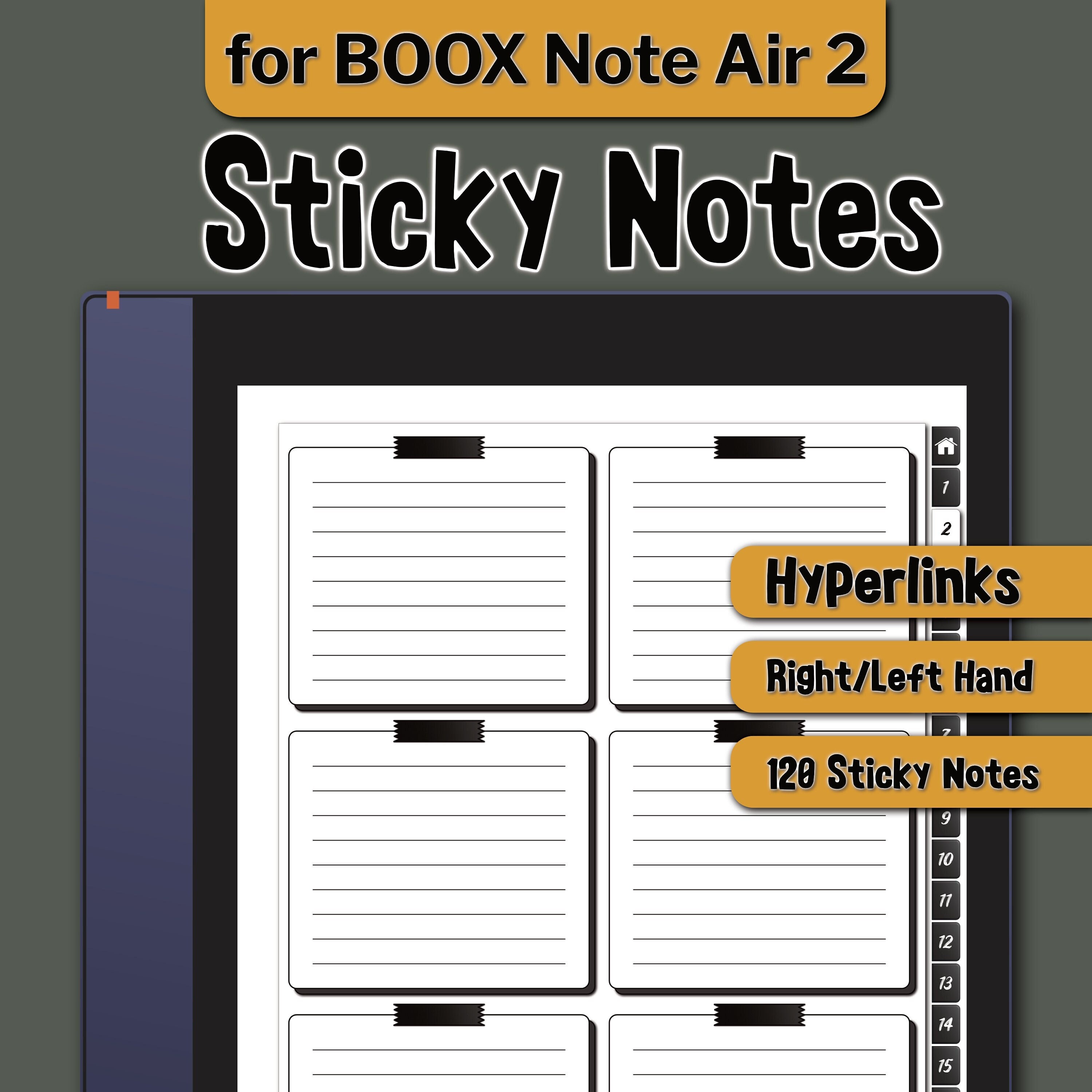 Custom Sticky Notes for Boox Note Air 2, Boox Note Air 2 Templates ...