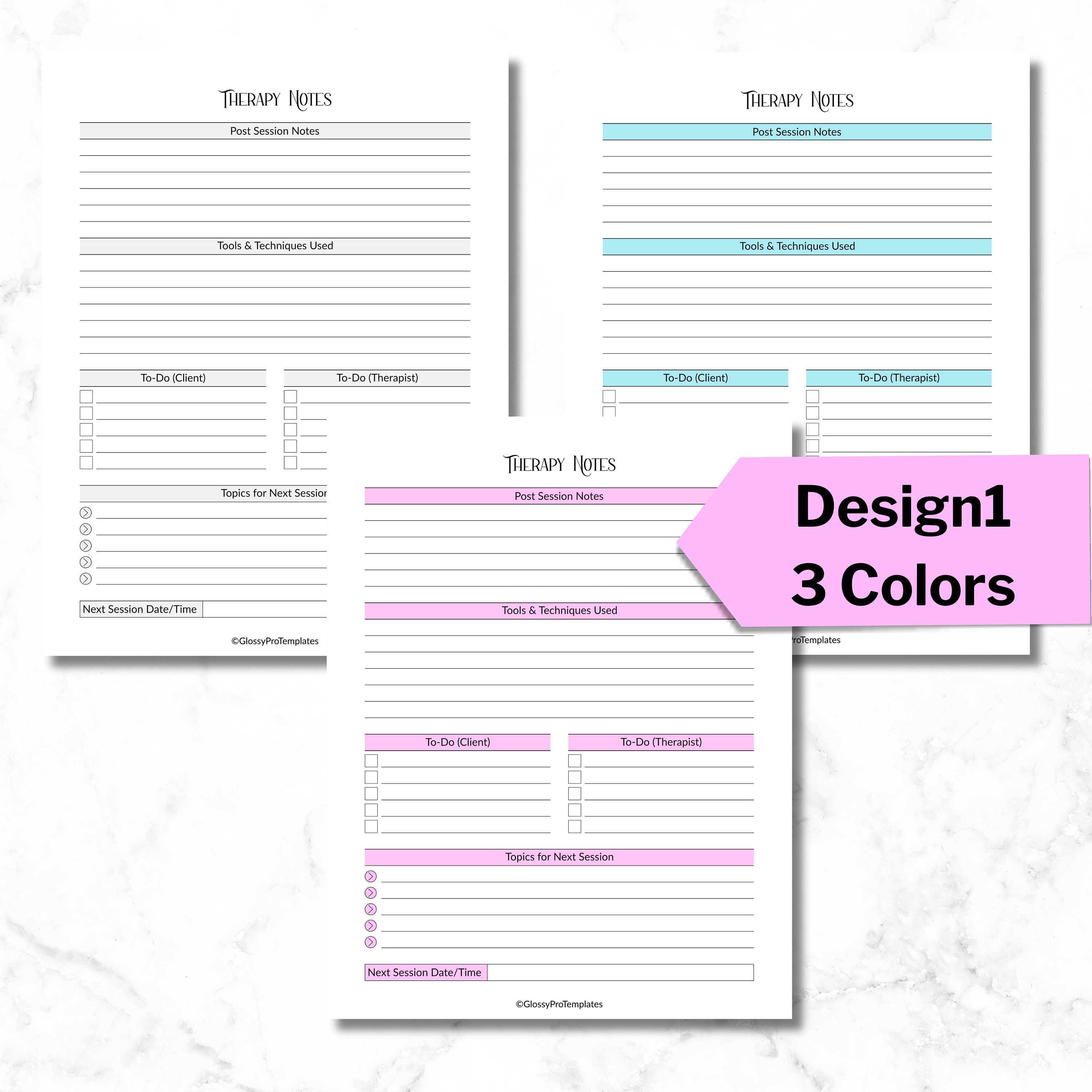 Printable Therapy Notes, Therapy Notes, Therapy Note Worksheets, A4 & U ...