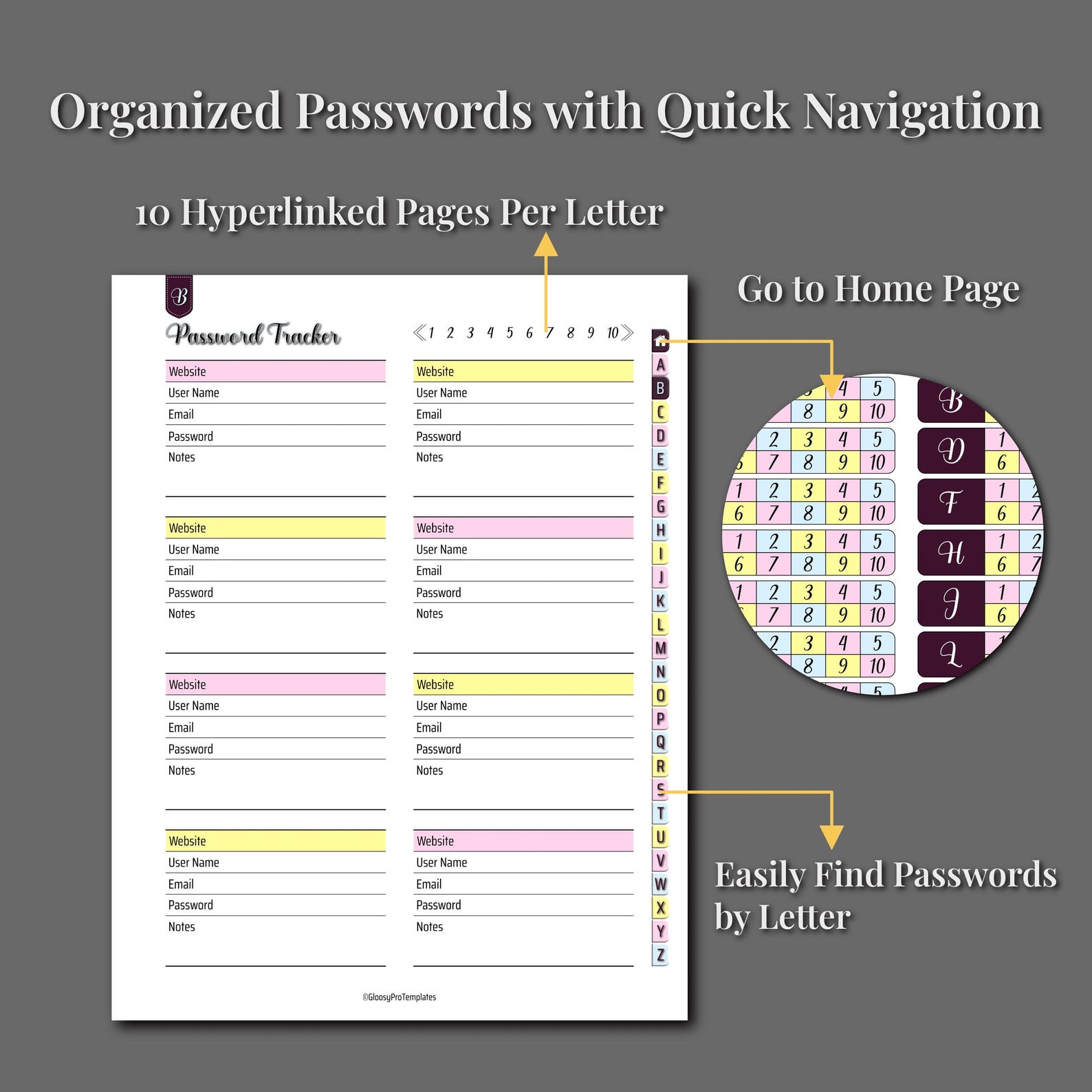 Digital Password Tracker Template for BOOX Note Air 3 C ...