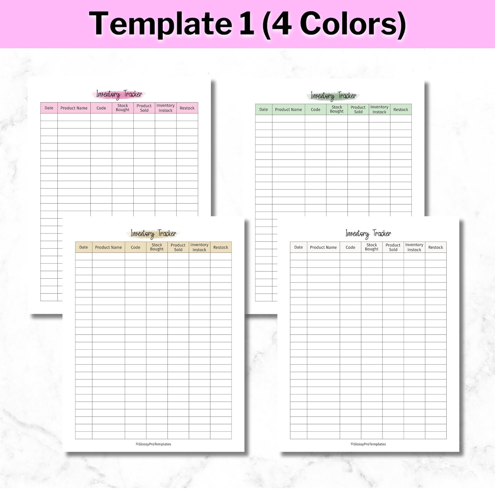 Colorful Printable Inventory Tracker, Editable Inventory Management Log ...