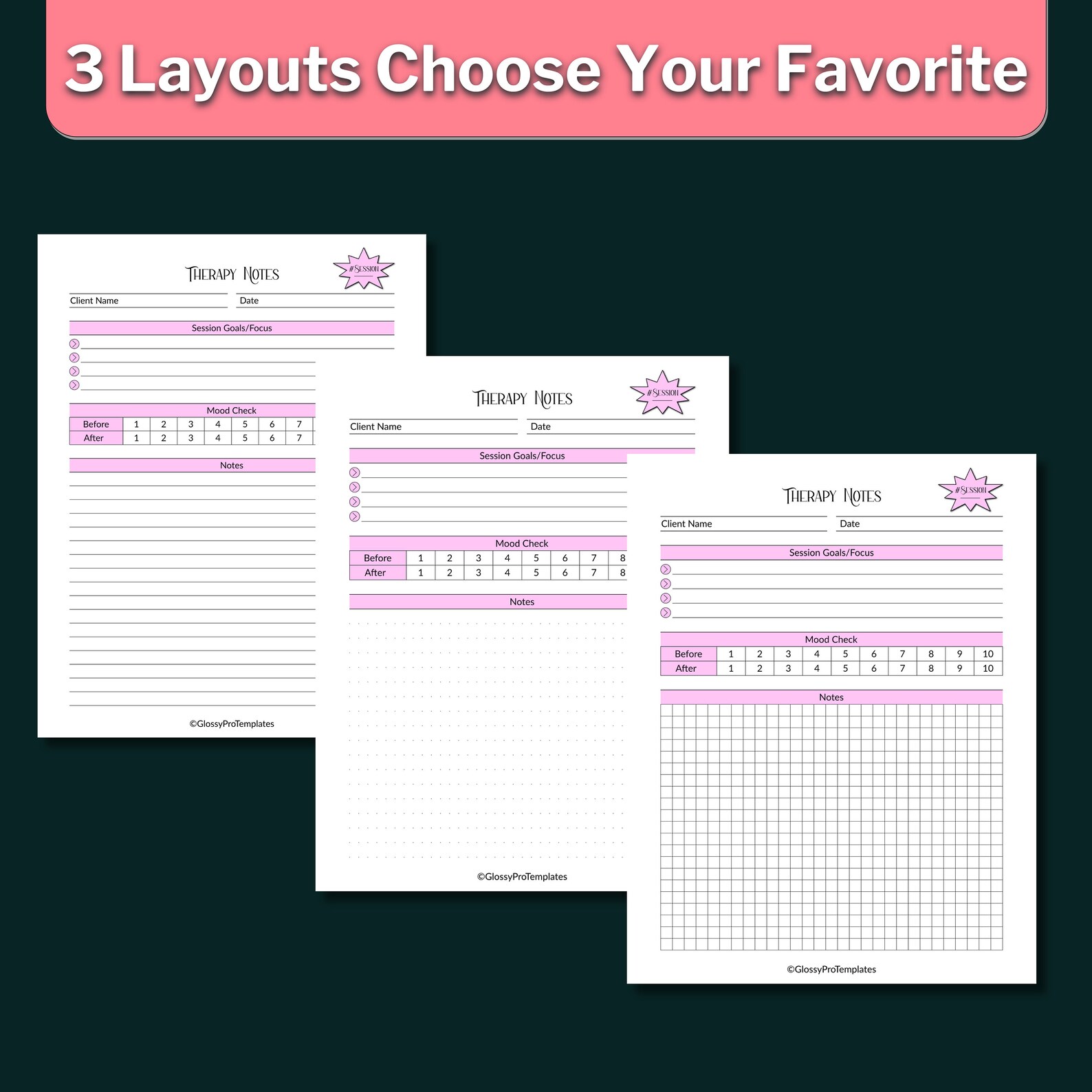 Printable Therapy Notes, Therapy Notes, Therapy Note Worksheets, A4 & U ...